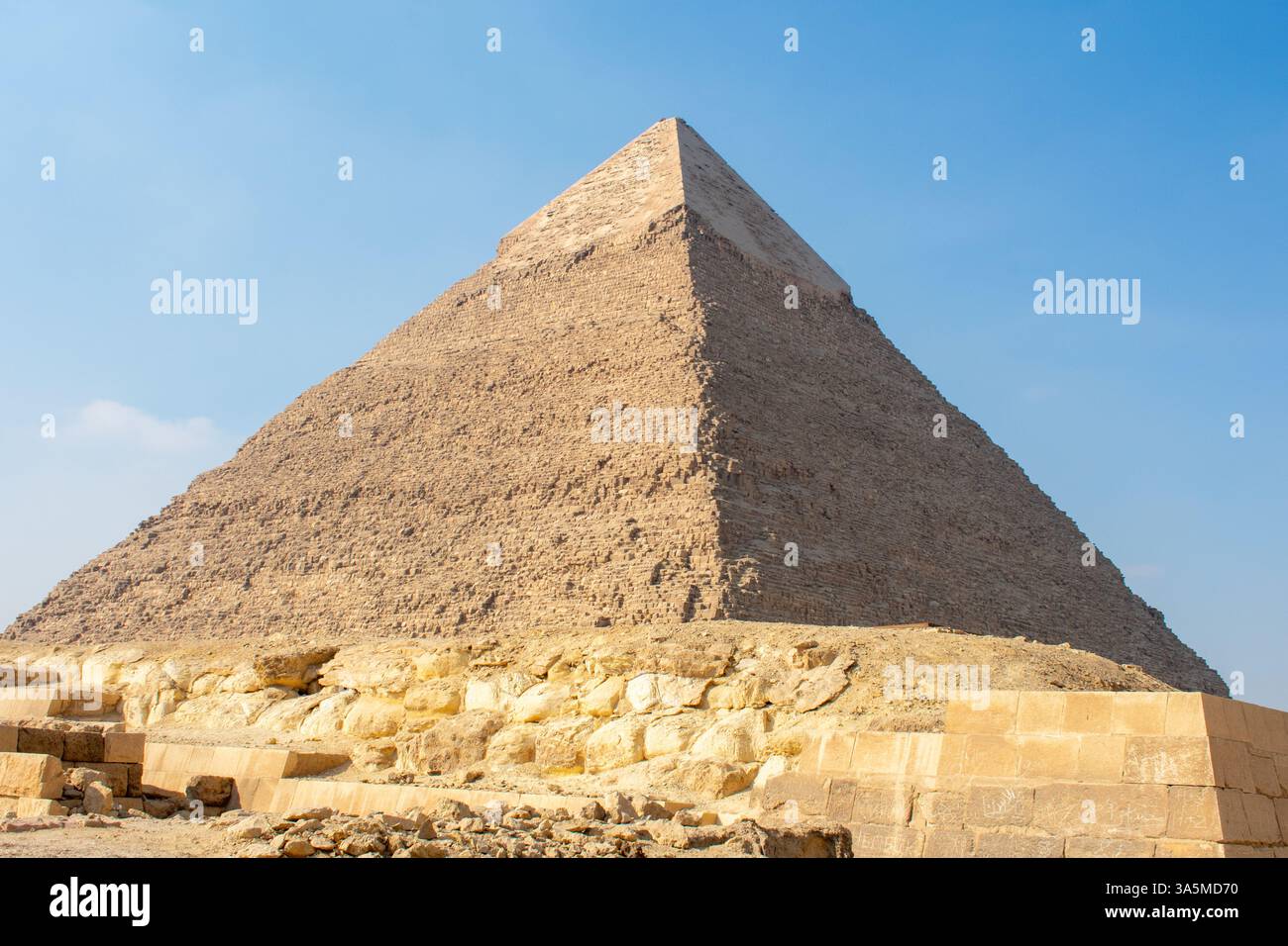 Famous Great Pyramids of Chephren and Cheops, Cairo, Egypt. Two of the ...