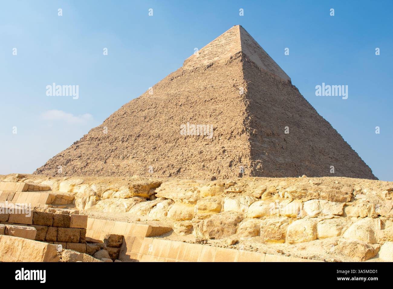 Famous Great Pyramids of Chephren and Cheops, Cairo, Egypt. Two of the ...