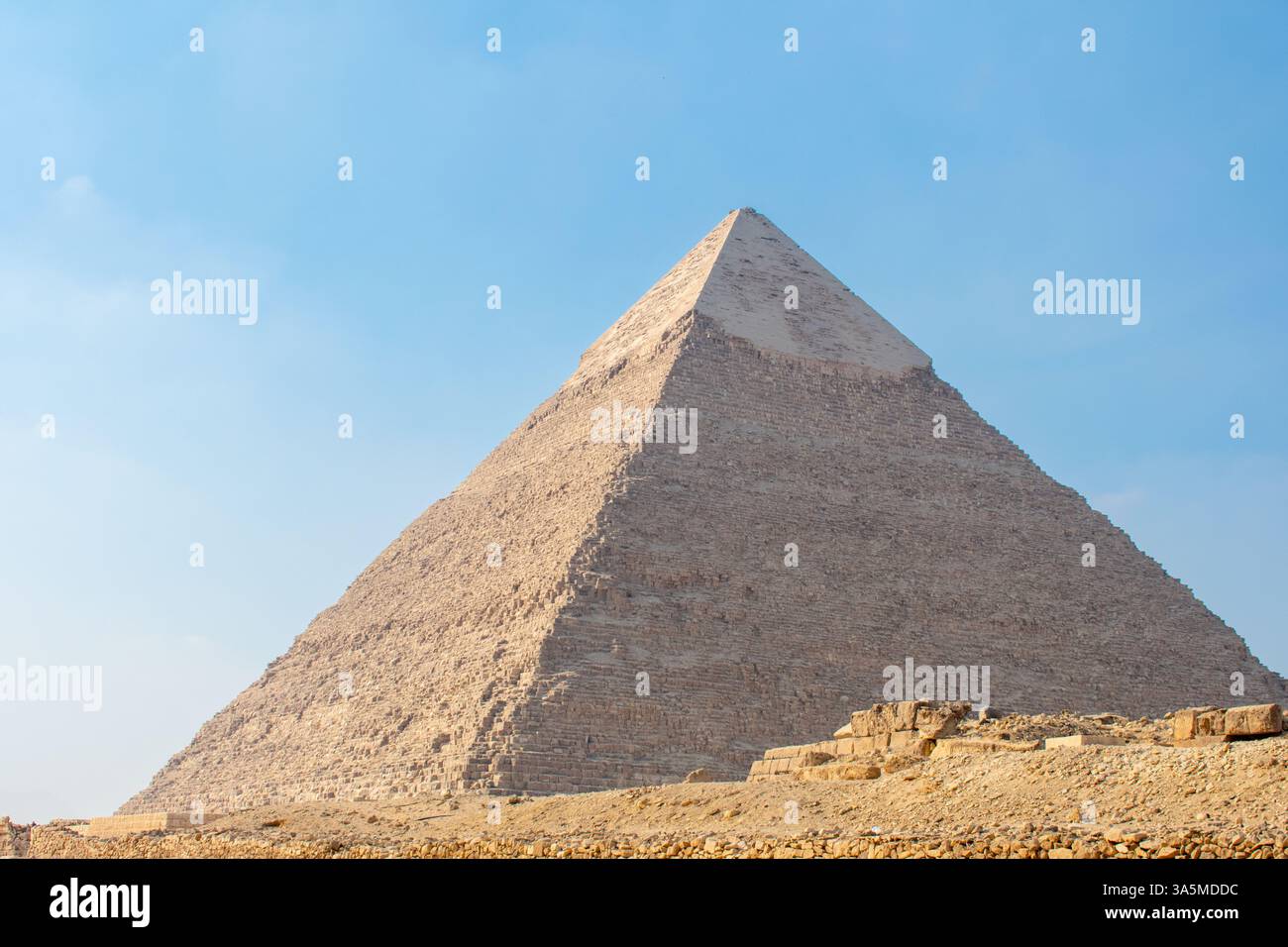 Famous Great Pyramids of Chephren and Cheops, Cairo, Egypt. Two of the ...