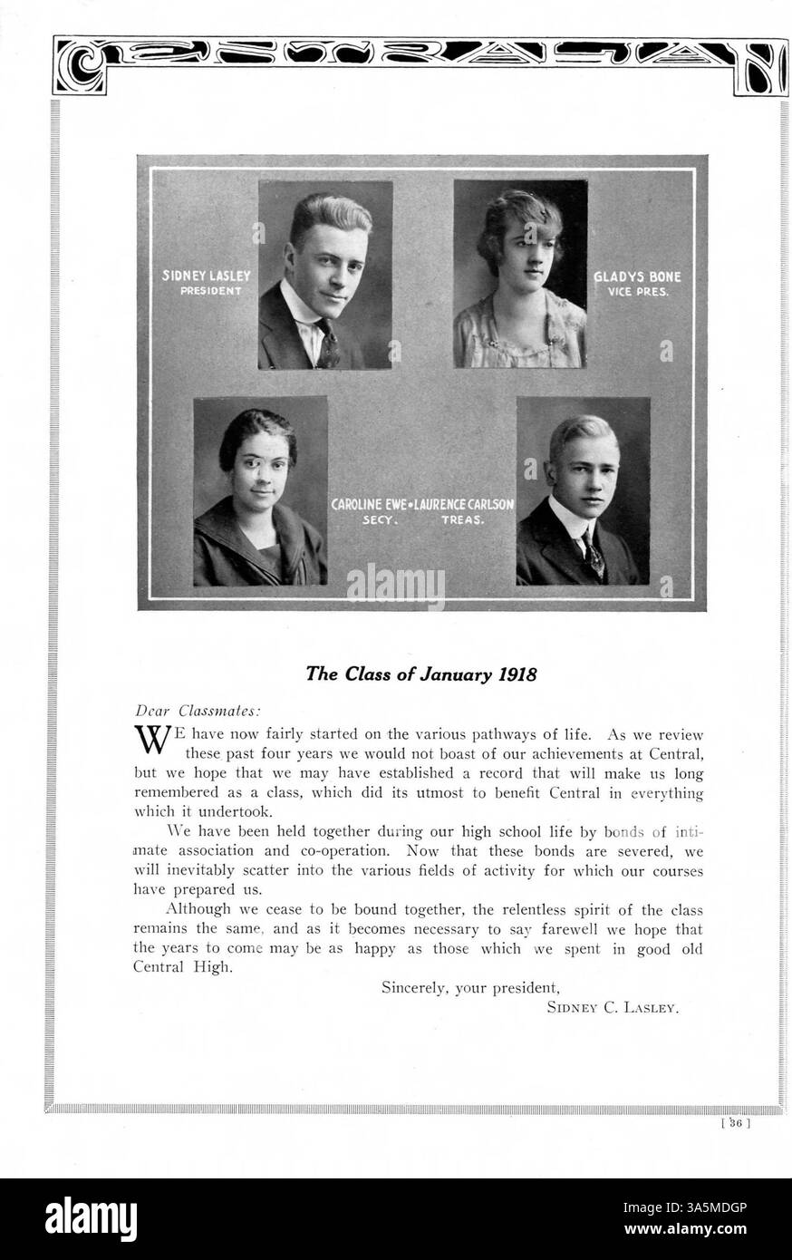 The 1918 centralian yearbook Black and White Stock Photos & Images - Alamy