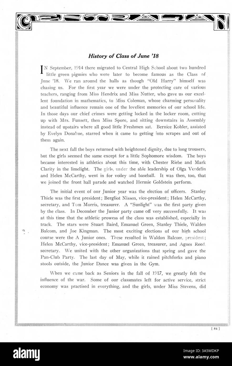 The Centralian yearbook of 1918 from Central High School chronicles the ...