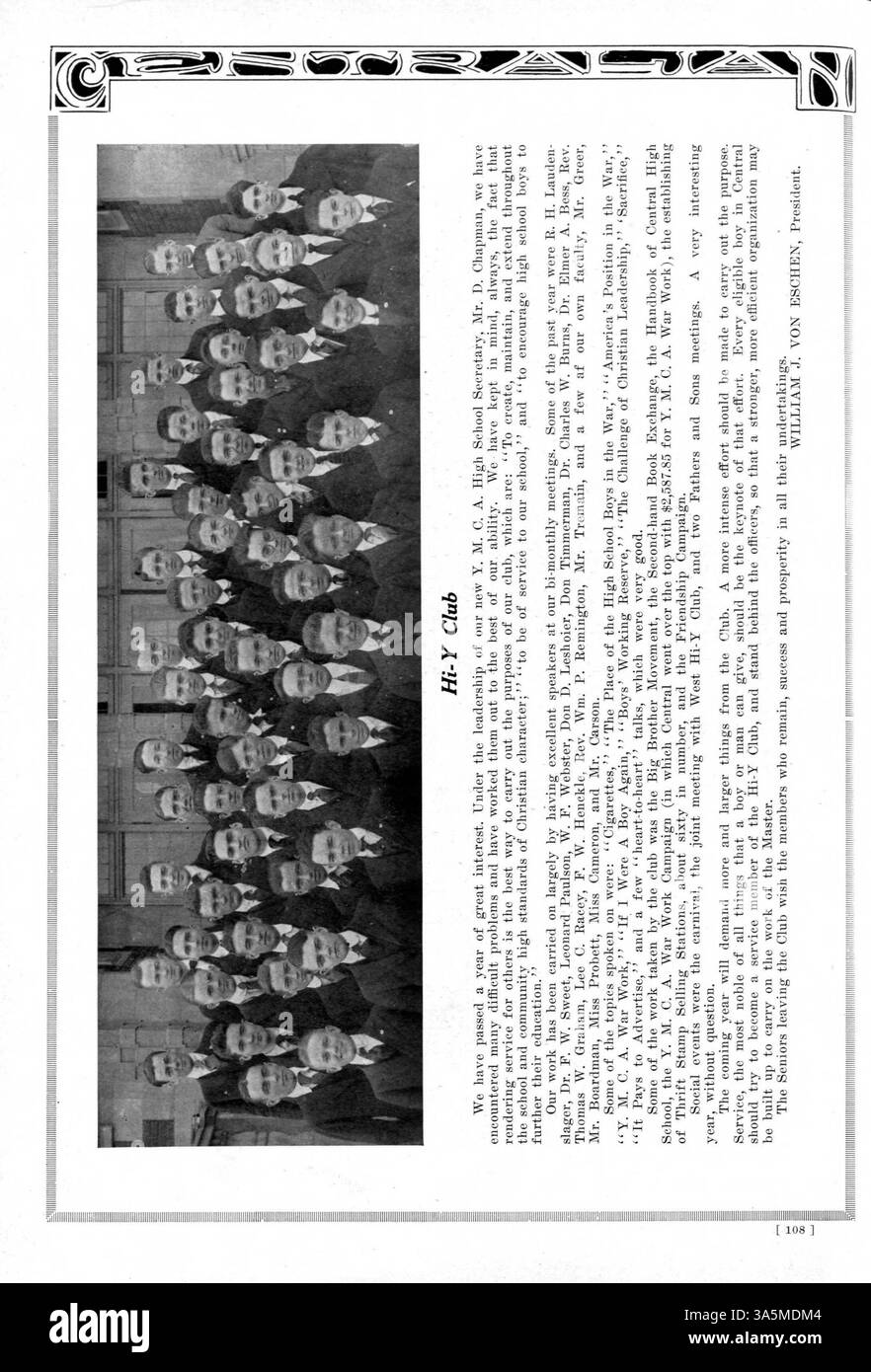 The Centralian Yearbook from 1918 highlights Central High School's ...