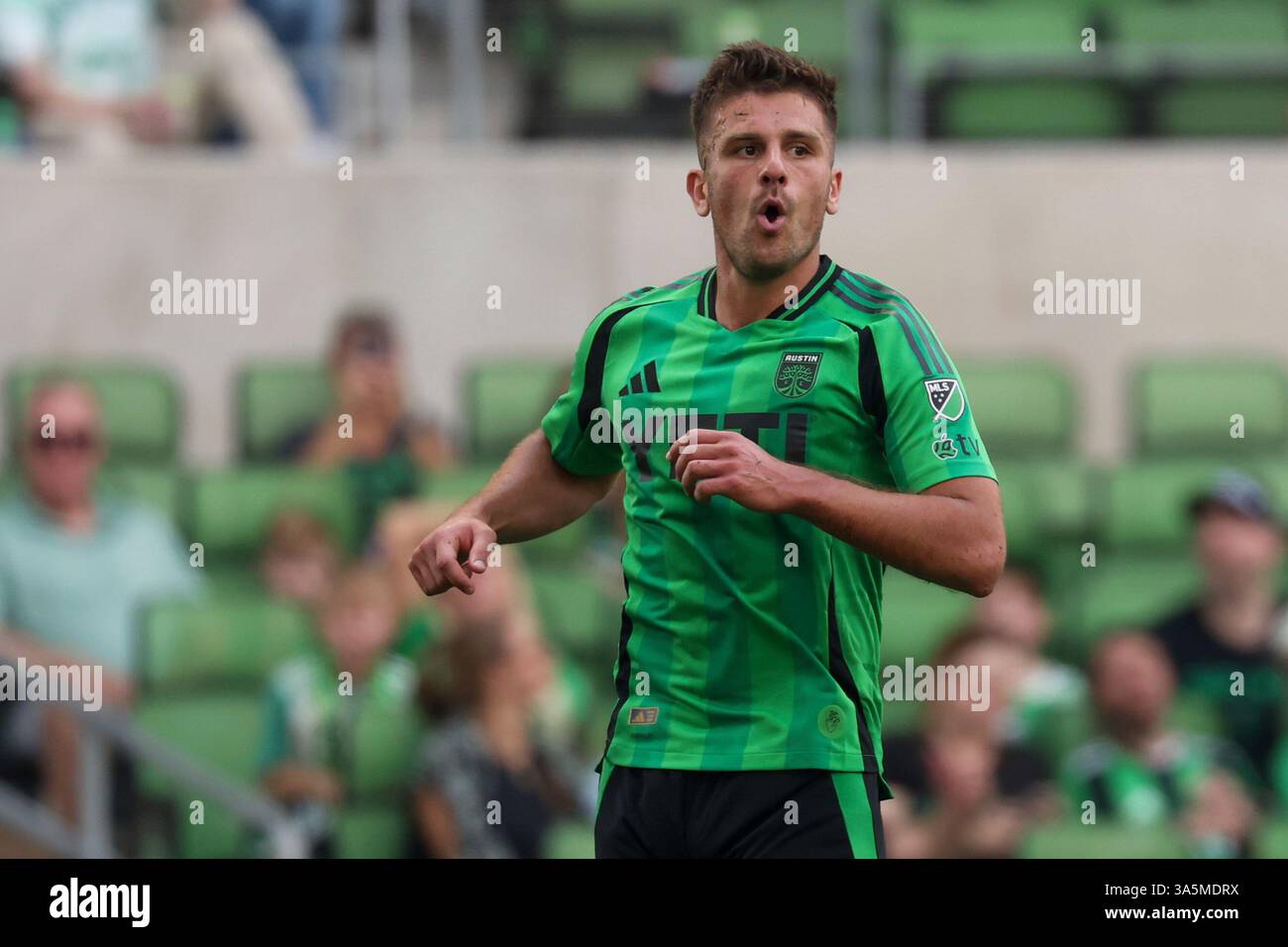AUSTIN, TX - MARCH 23: Austin FC forward Diego Rubio (21) reacts after ...
