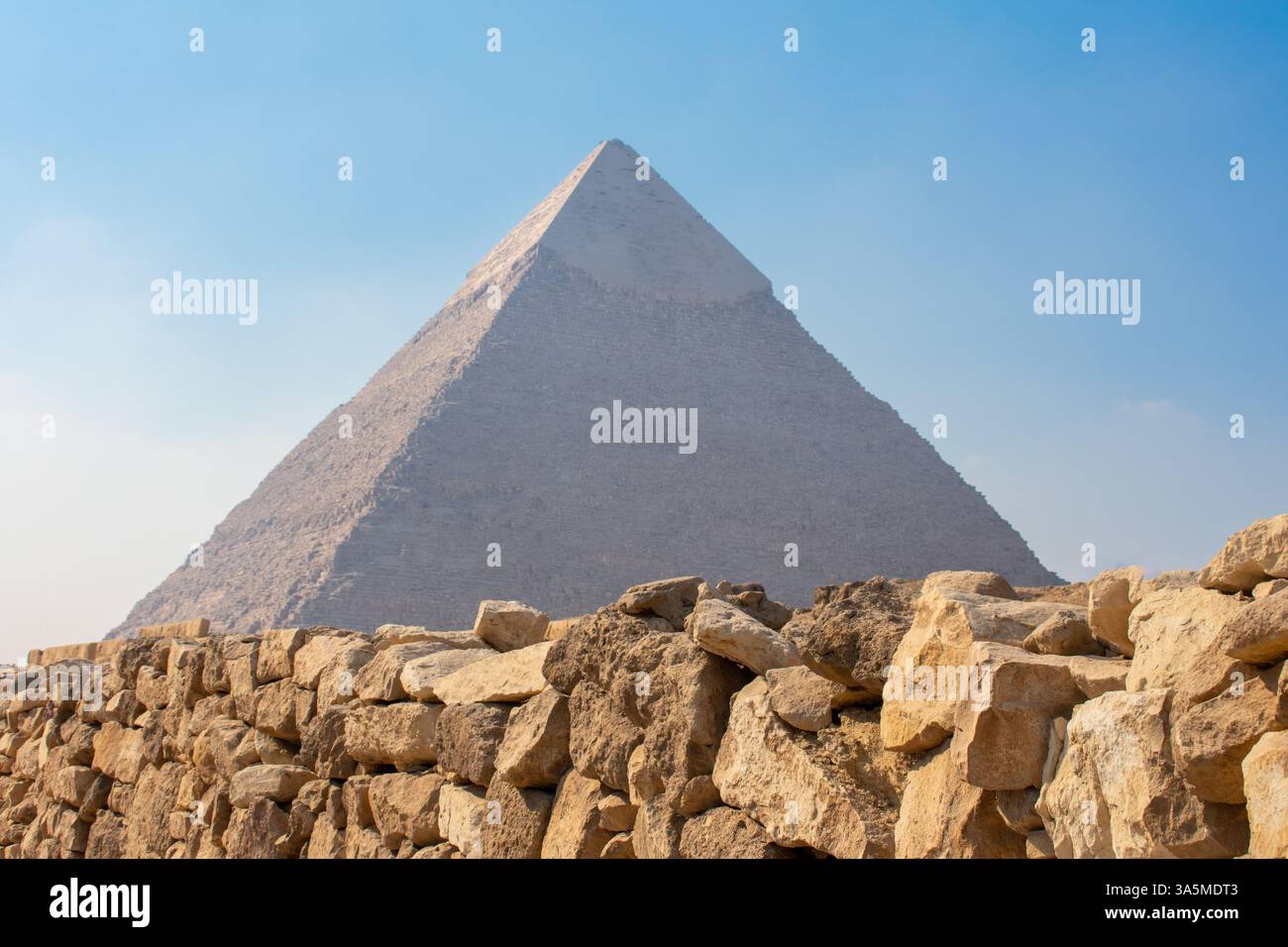 Famous Great Pyramids of Chephren and Cheops, Cairo, Egypt. Two of the ...