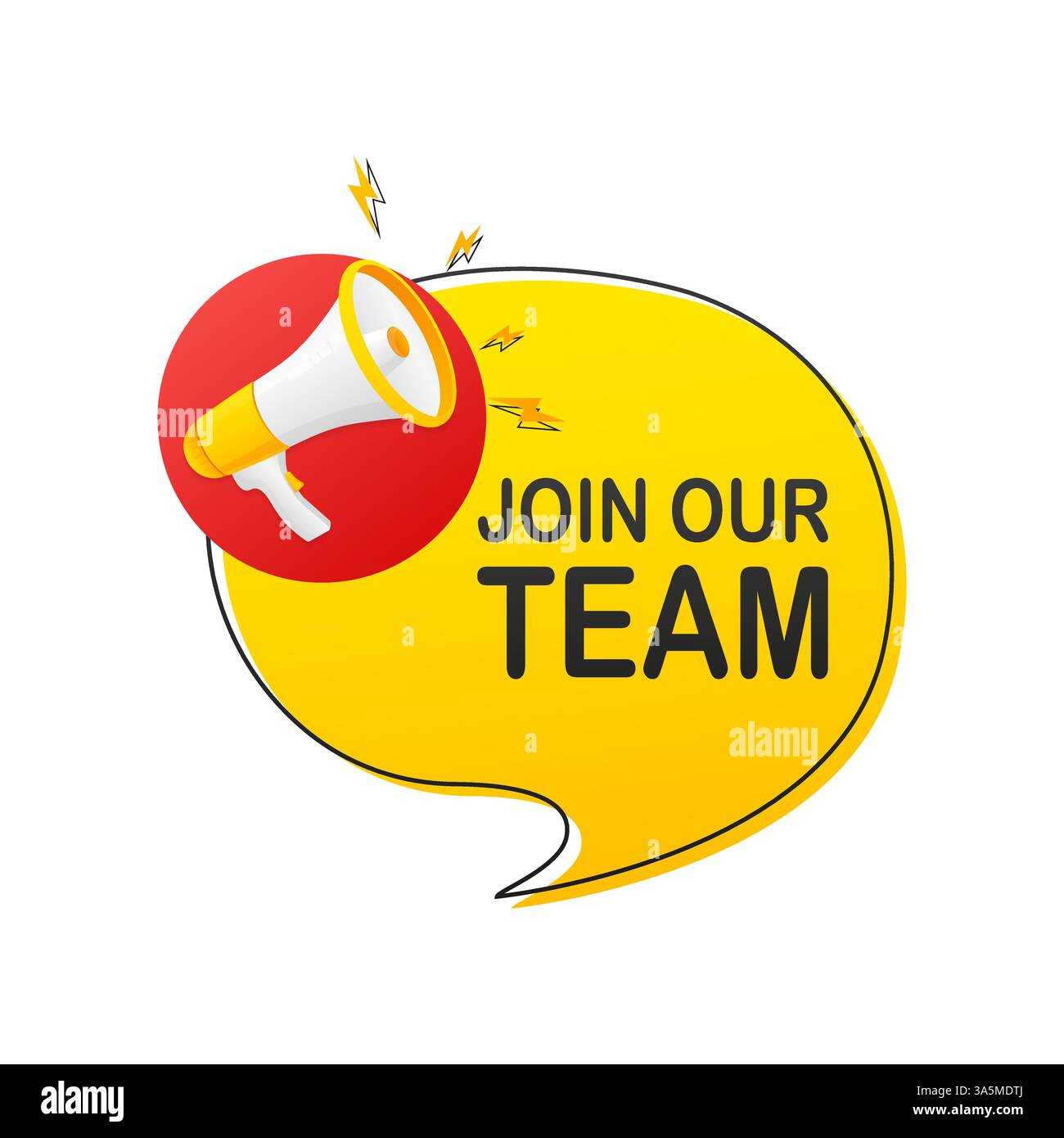 Join our team megaphone for banner design. Vector stock illustration ...