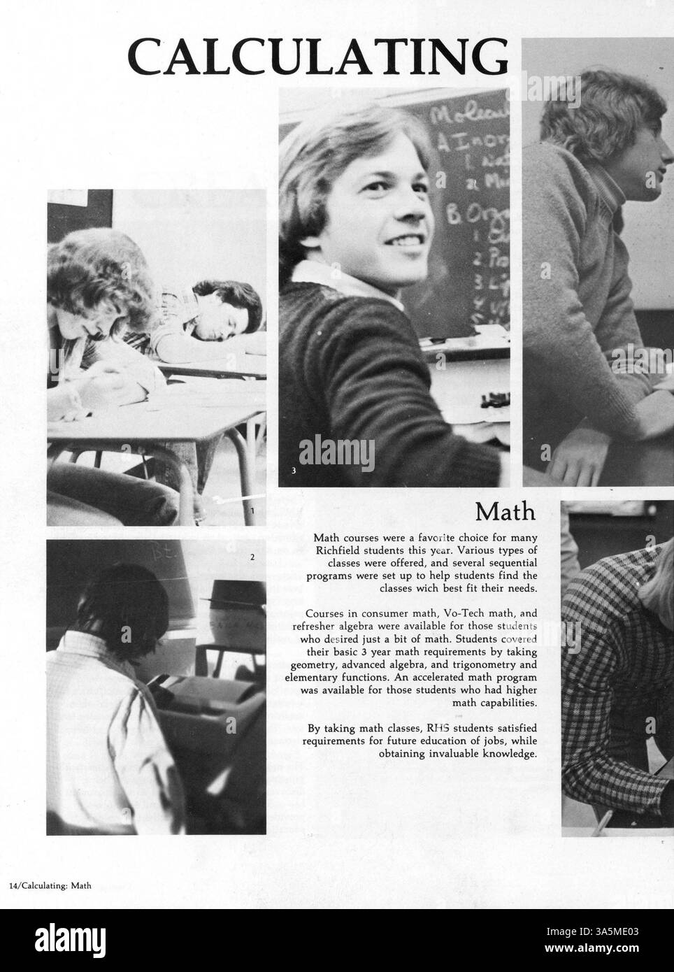 Richfield High School's 1977 Yearbook, Aurean, features the academic ...