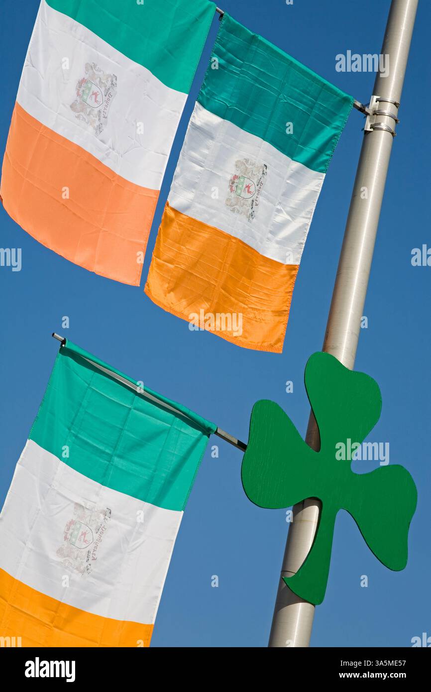 Irish Flags & Shamrock, Montana Irish Festival, Butte, Montana, USA ...