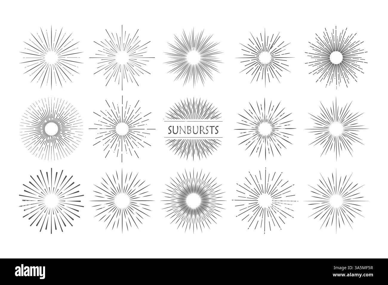 Sunburst in retro style on light background. Starburst label. Light ...