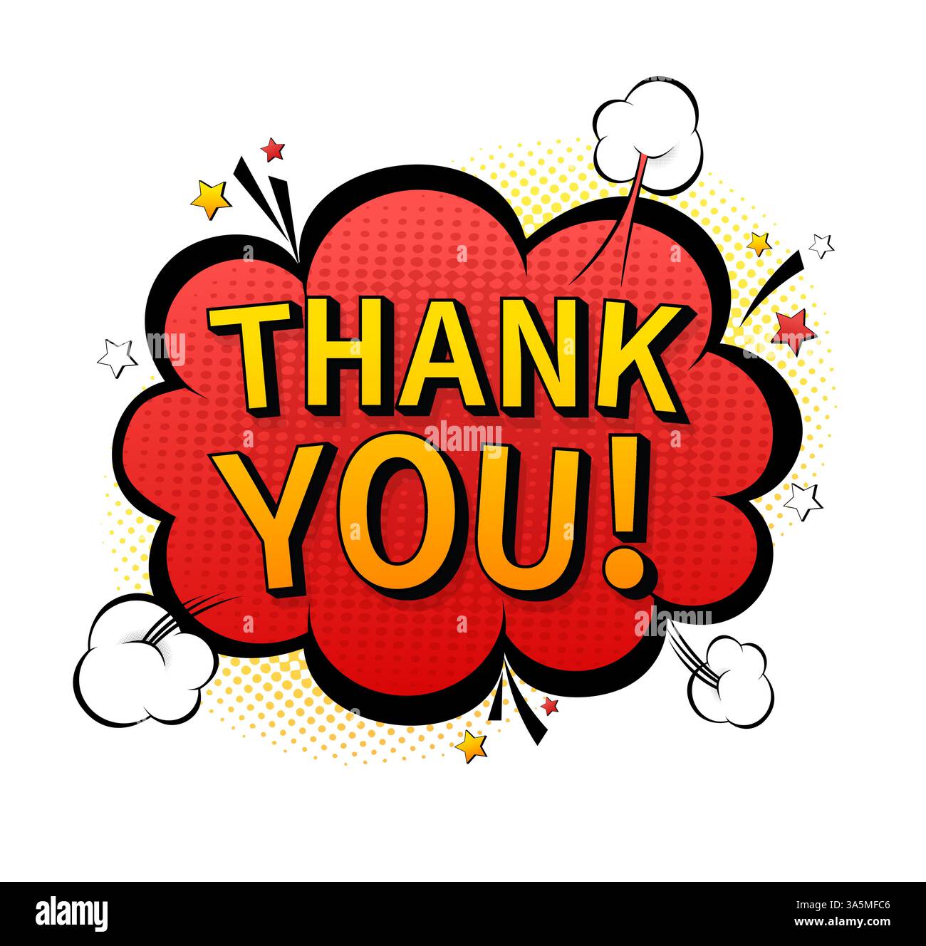 Pop design template thank you on yellow backdrop. Marketing concept ...