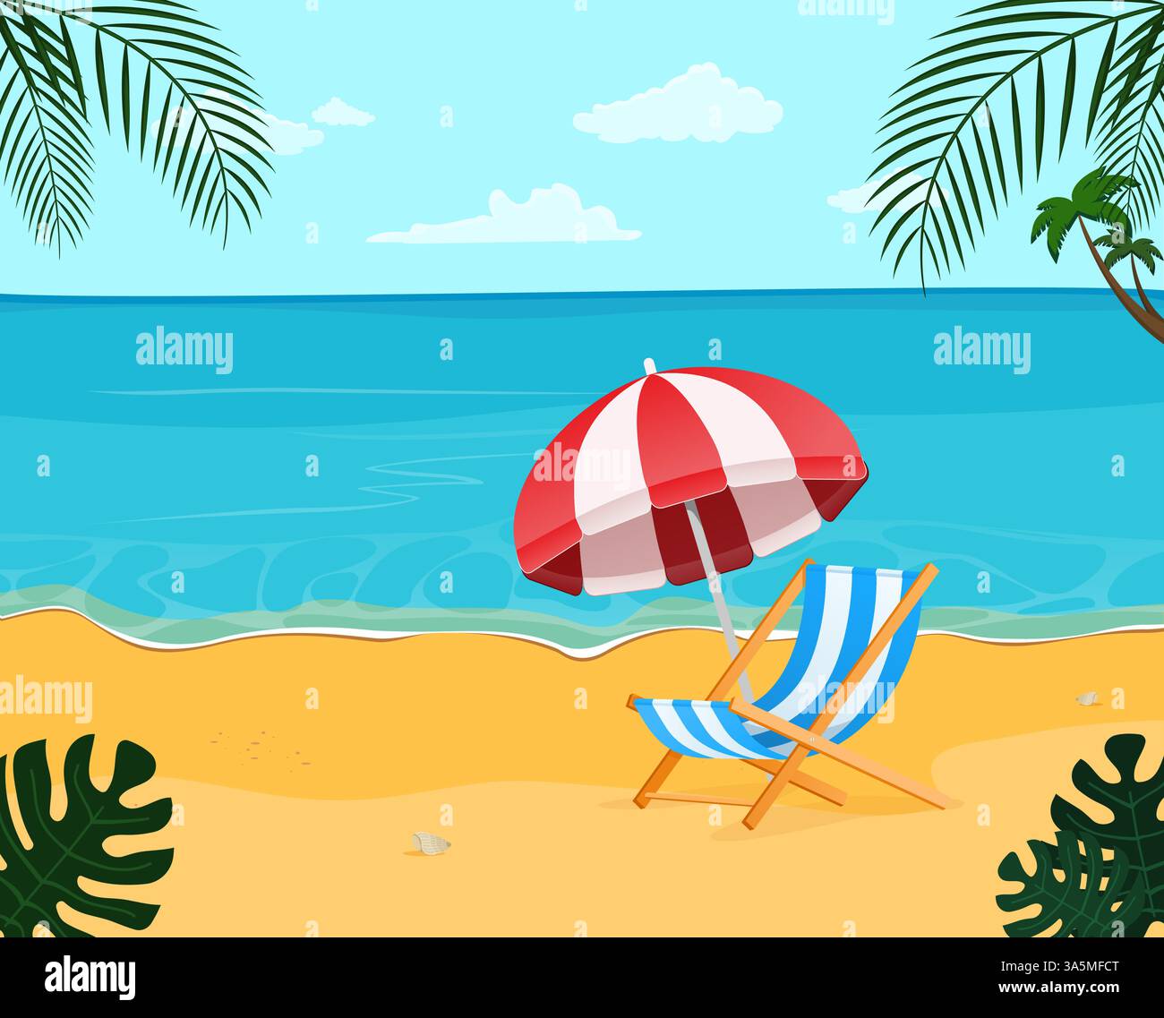 Beach chair under sun Stock Vector Images - Alamy