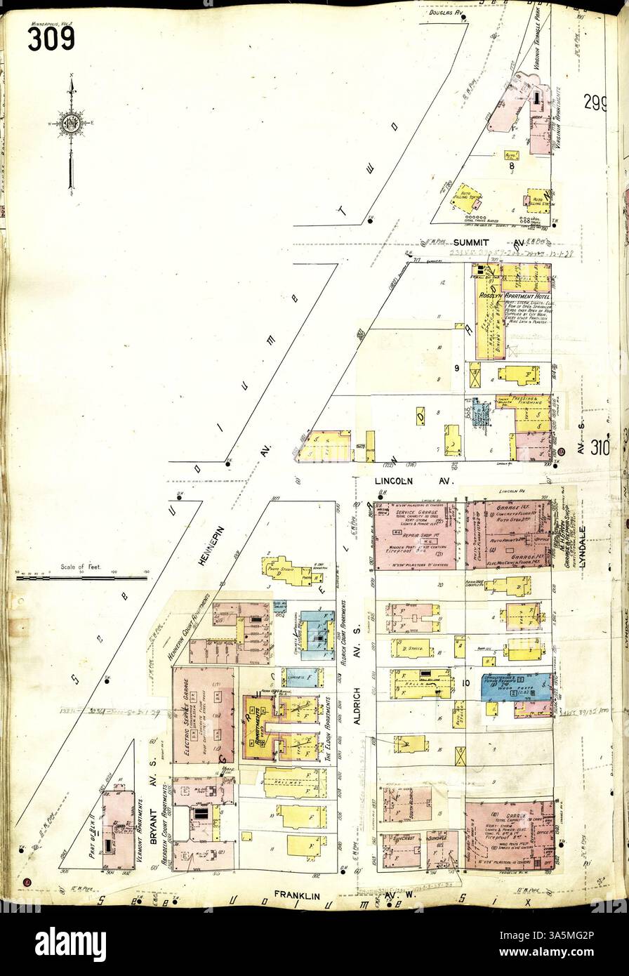 Sanborn Insurance Maps, Volume 3, illustrate Minneapolis’s urban ...