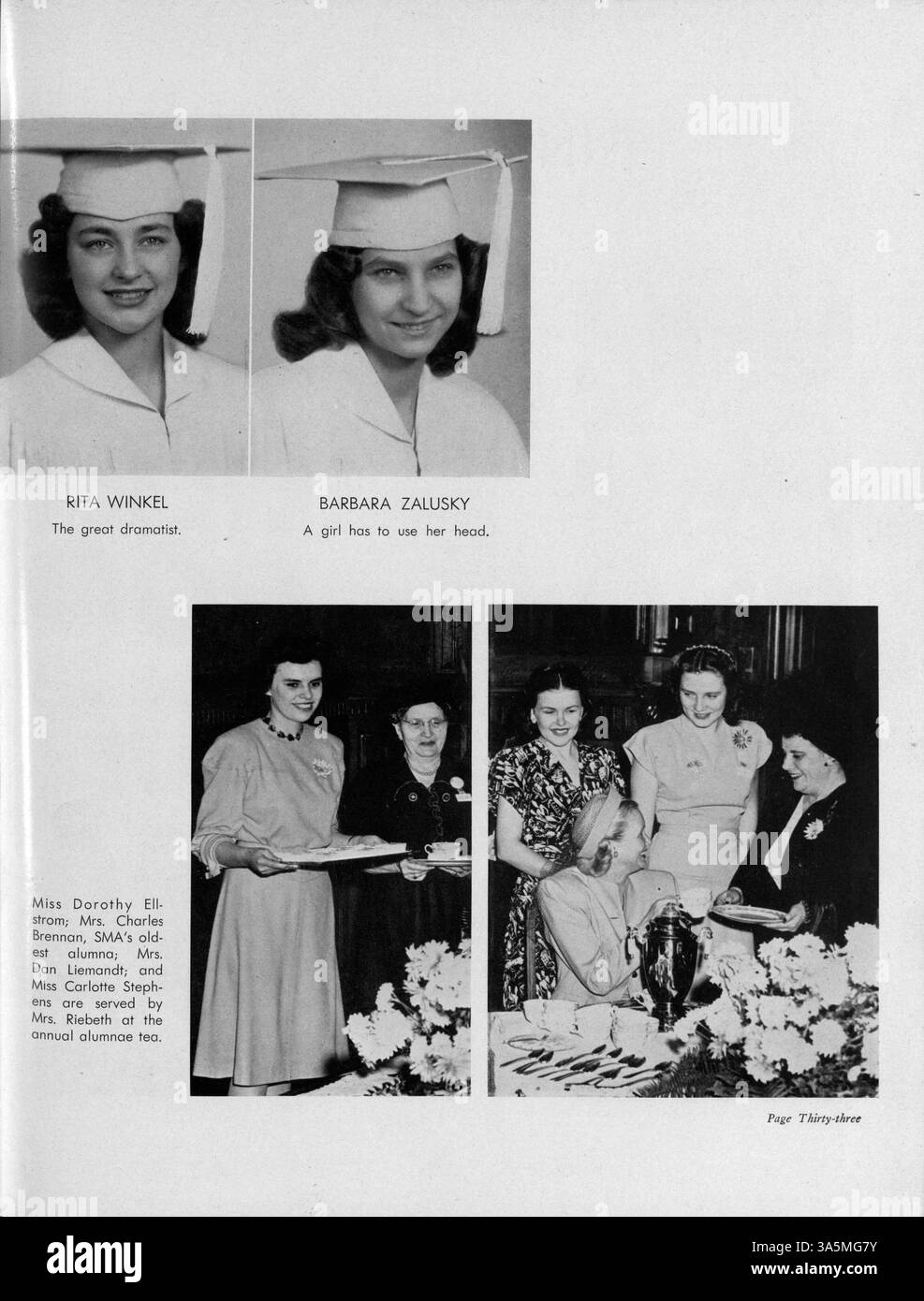 The 1947 st margarets academy yearbook documents the significant events hi-res stock photography ...