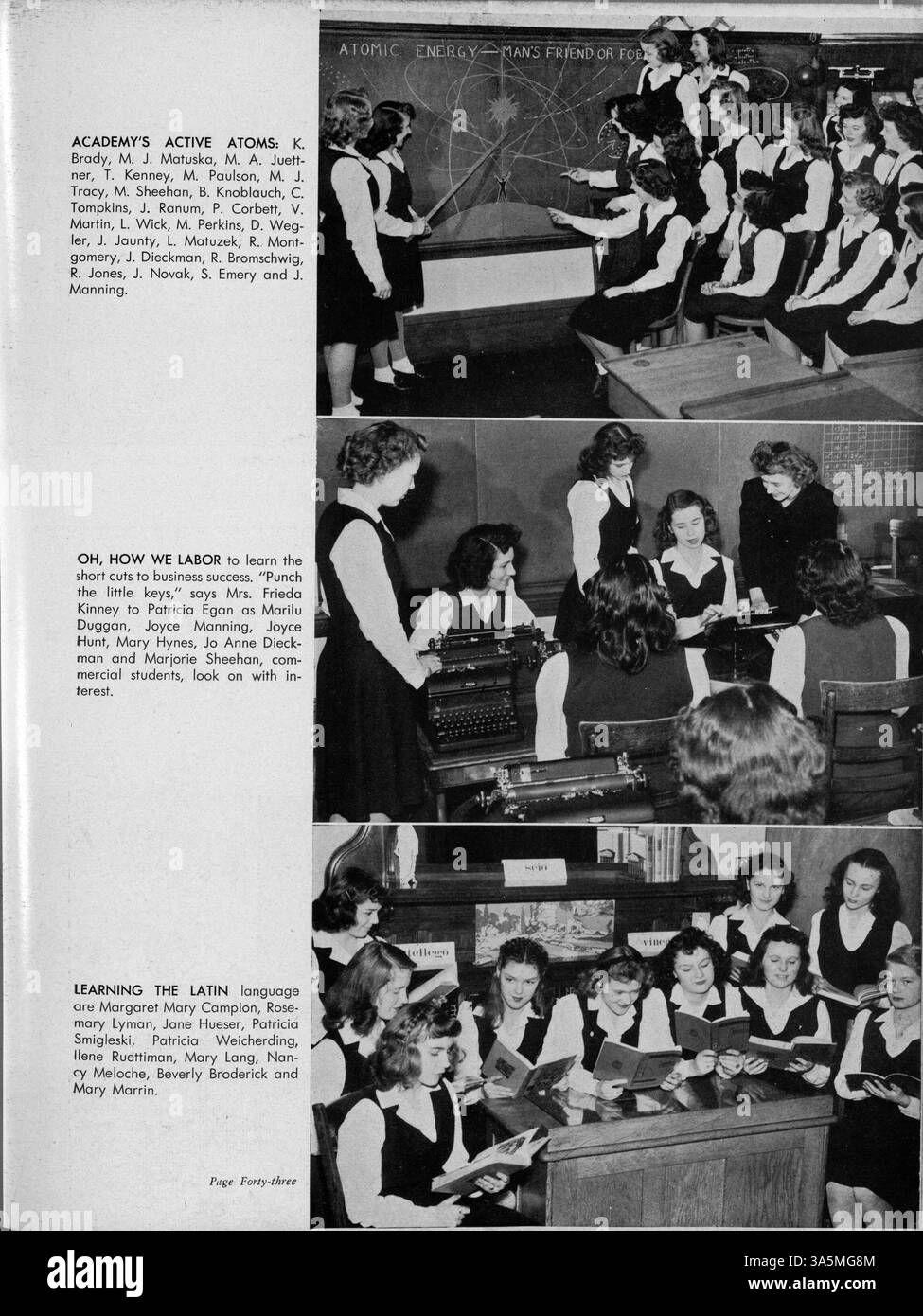 The st margarets academy yearbook from 1947 showcases the students hi-res stock photography and ...