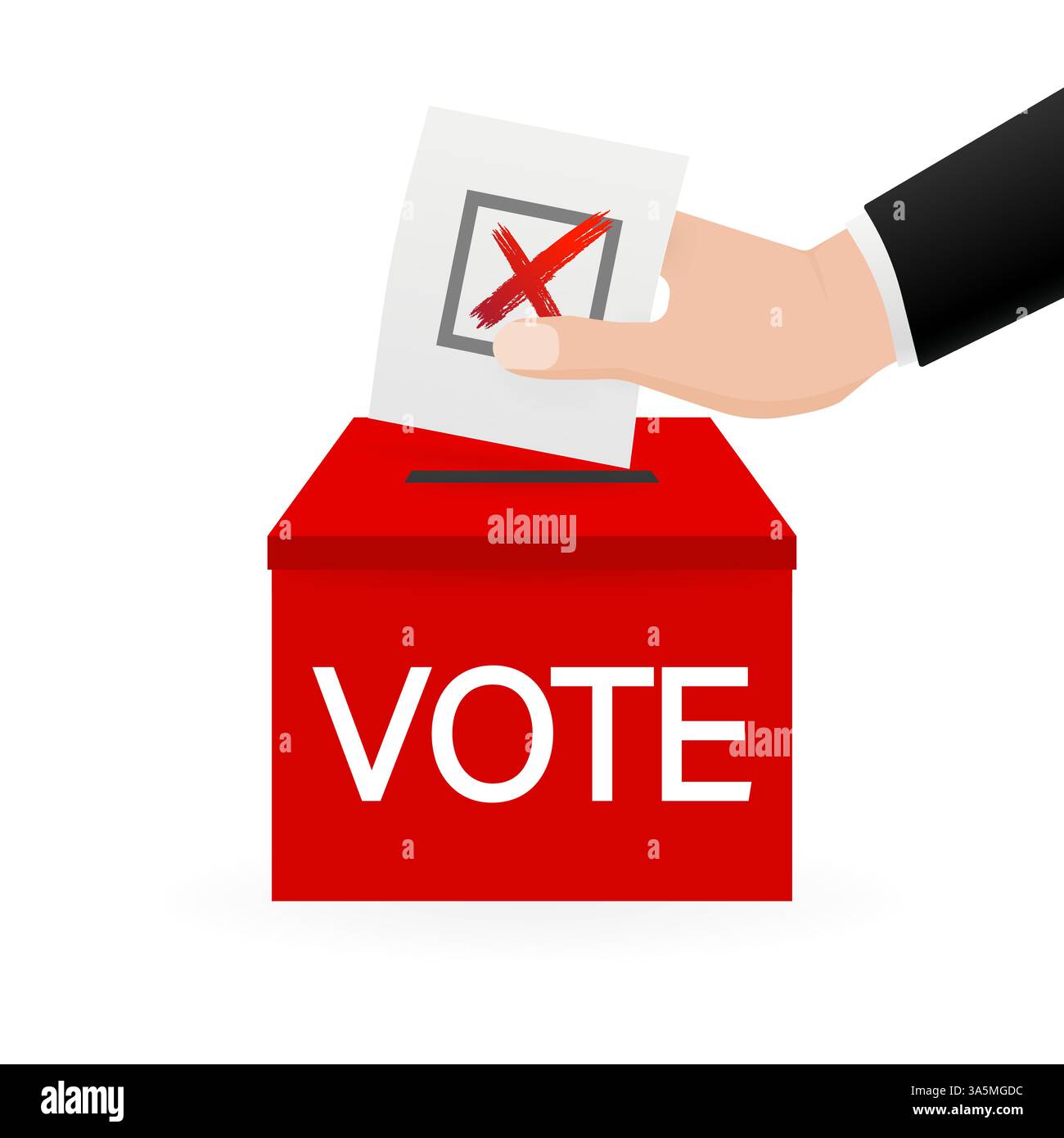 Vote box, great design for any purposes. Voting hand concept. Minimal ...