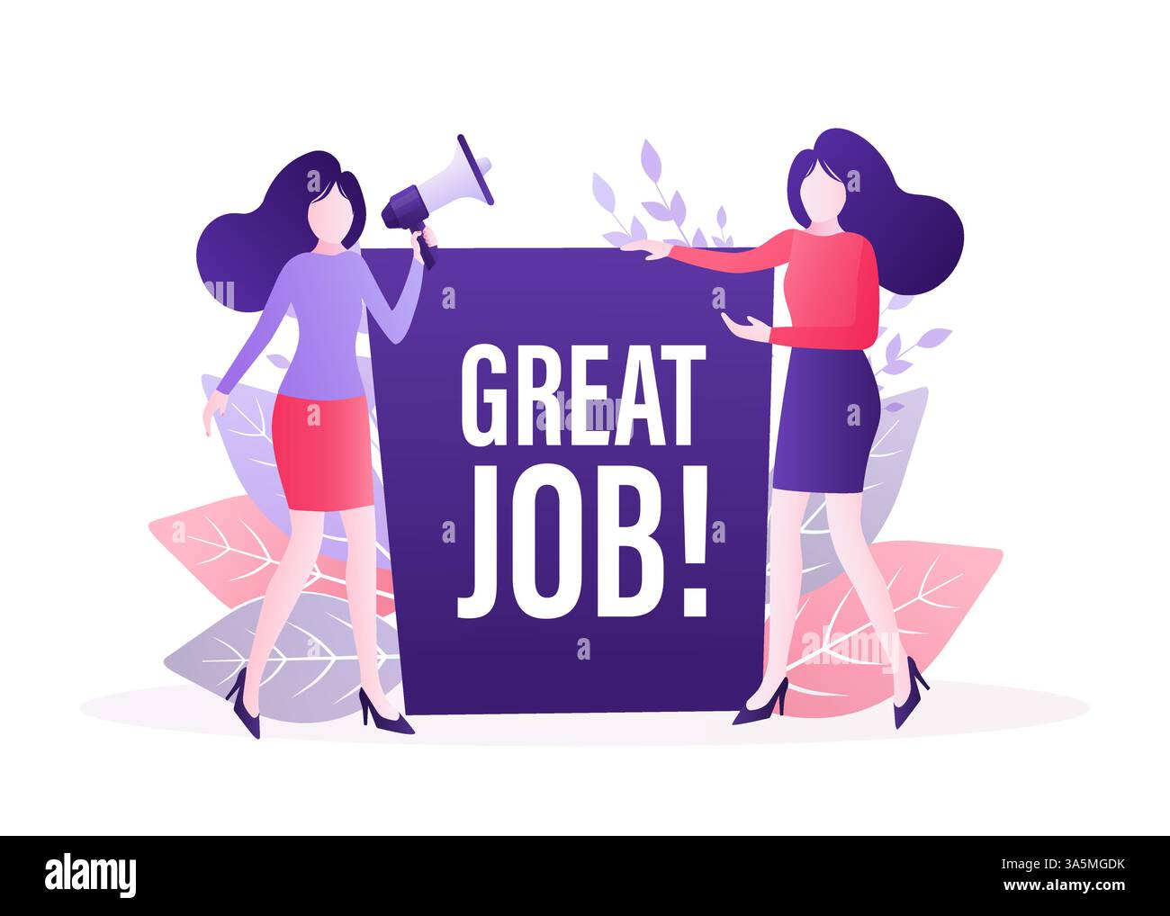 Great job people in flat style. Vector illustration background. Banner ...