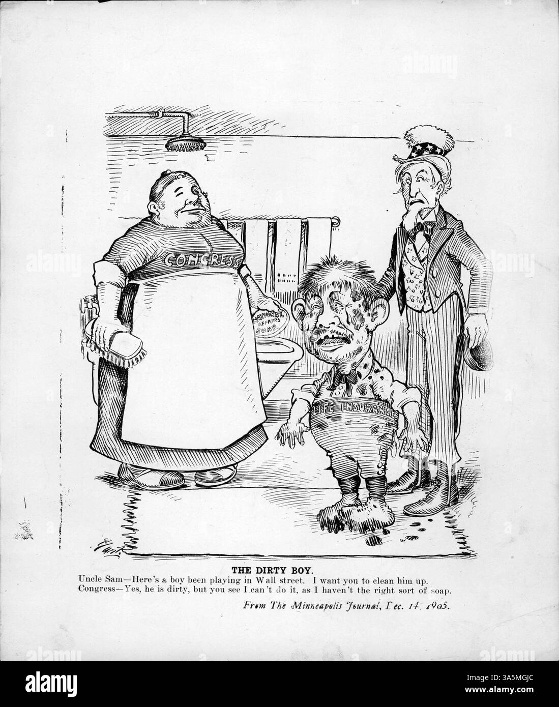The political cartoon titled 'The Dirty Boy' features Uncle Sam asking ...