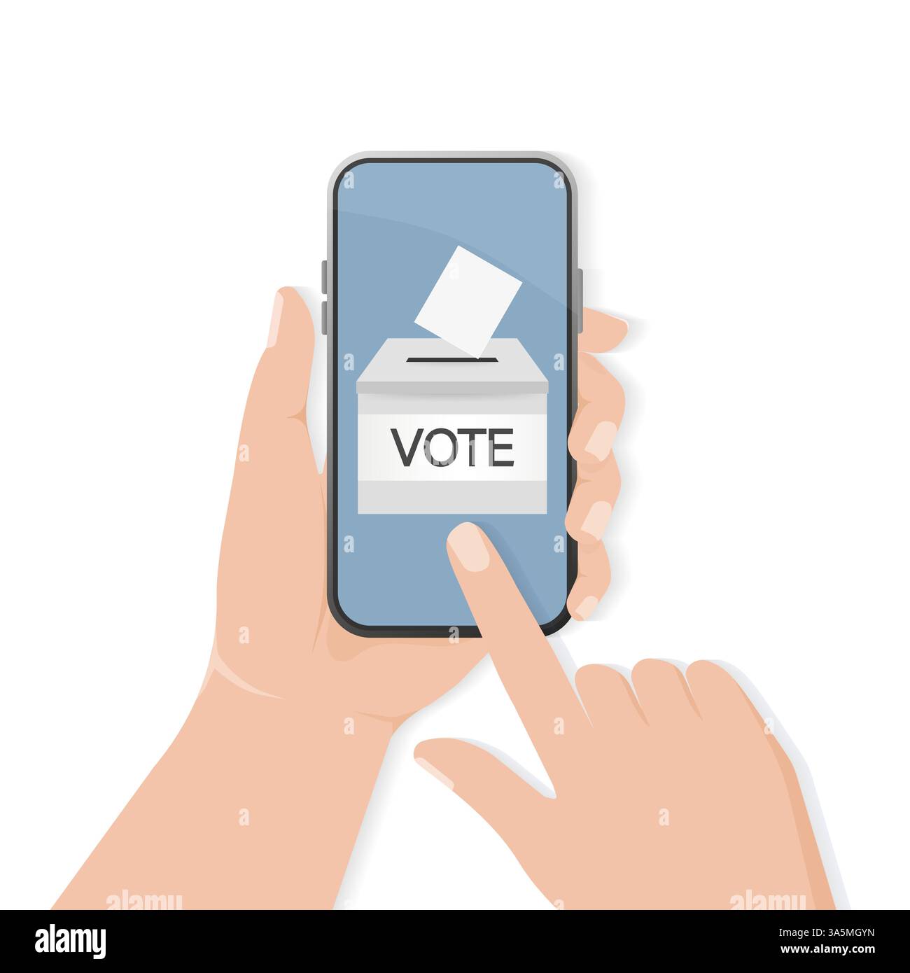 Vote box, great design for any purposes. Voting hand concept. Minimal ...