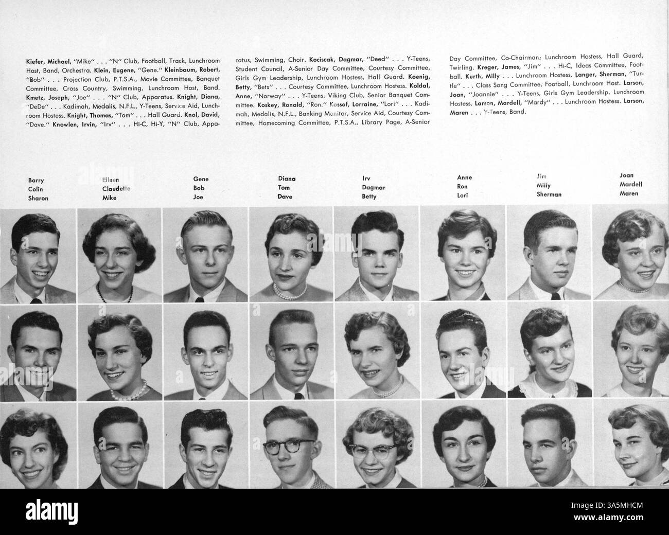 This 1955 north high yearbook documents the students hi-res stock ...