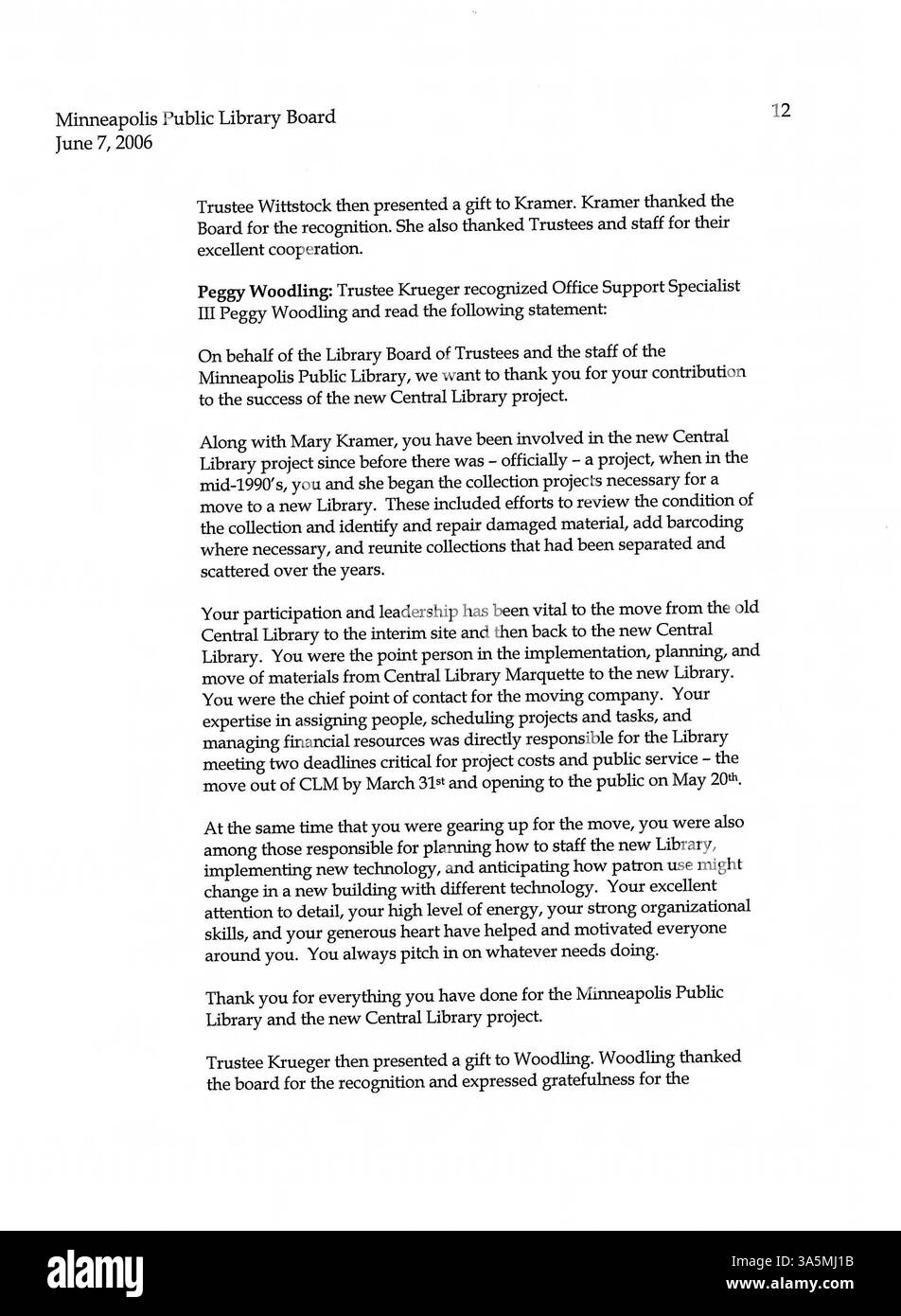 The 2006 meeting minutes of the Minneapolis Public Library Board of ...