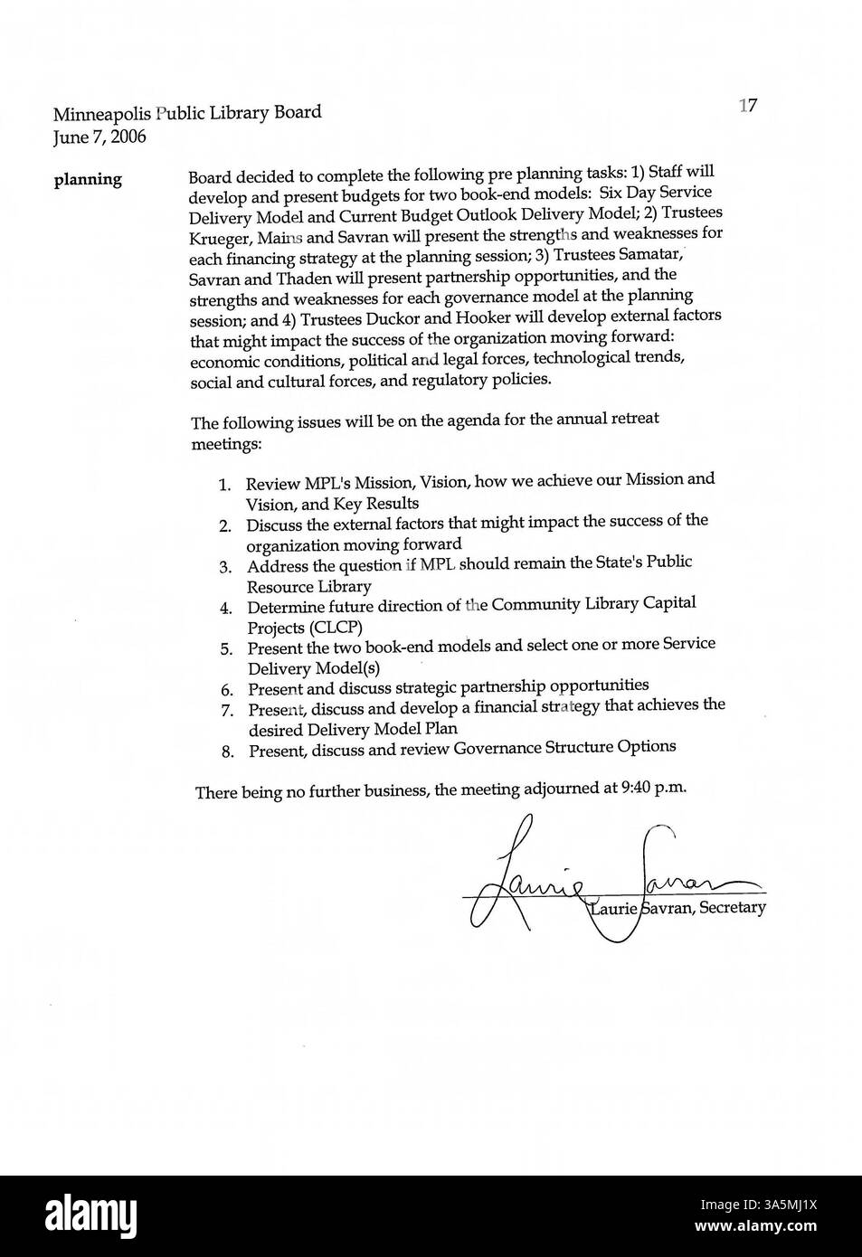 The official 2006 meeting minutes from the Minneapolis Public Library ...