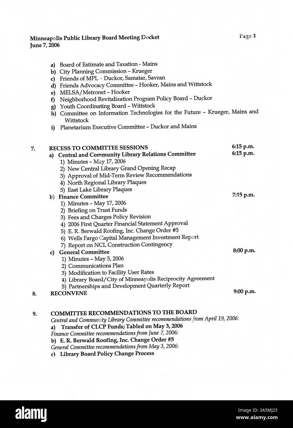 The 2006 meeting minutes of the Minneapolis Public Library Board of ...