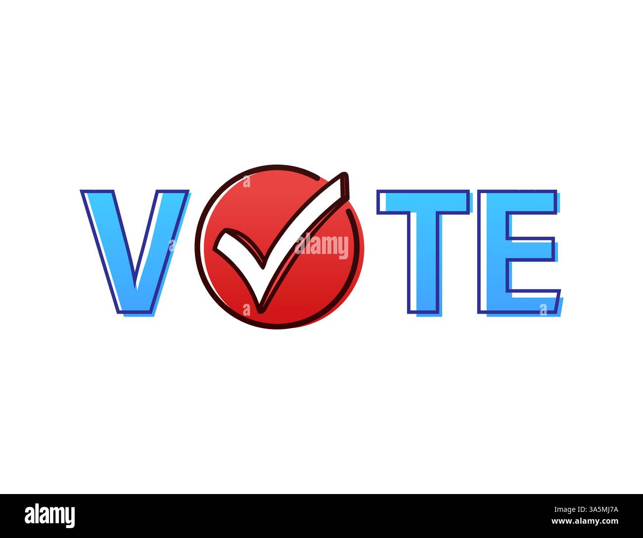 Hand drawn sign vote. Vector illustration isolated on white background ...