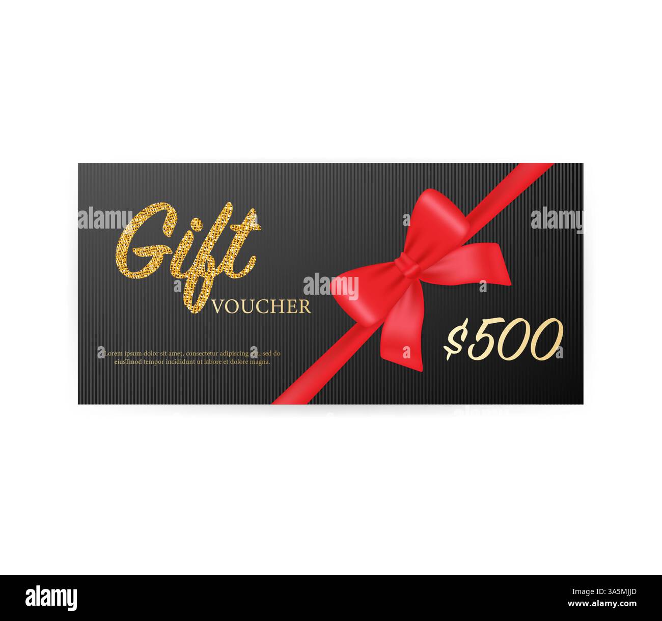 Greeting card. Vintage Coupon ticket card. ribbon banner with golden ...