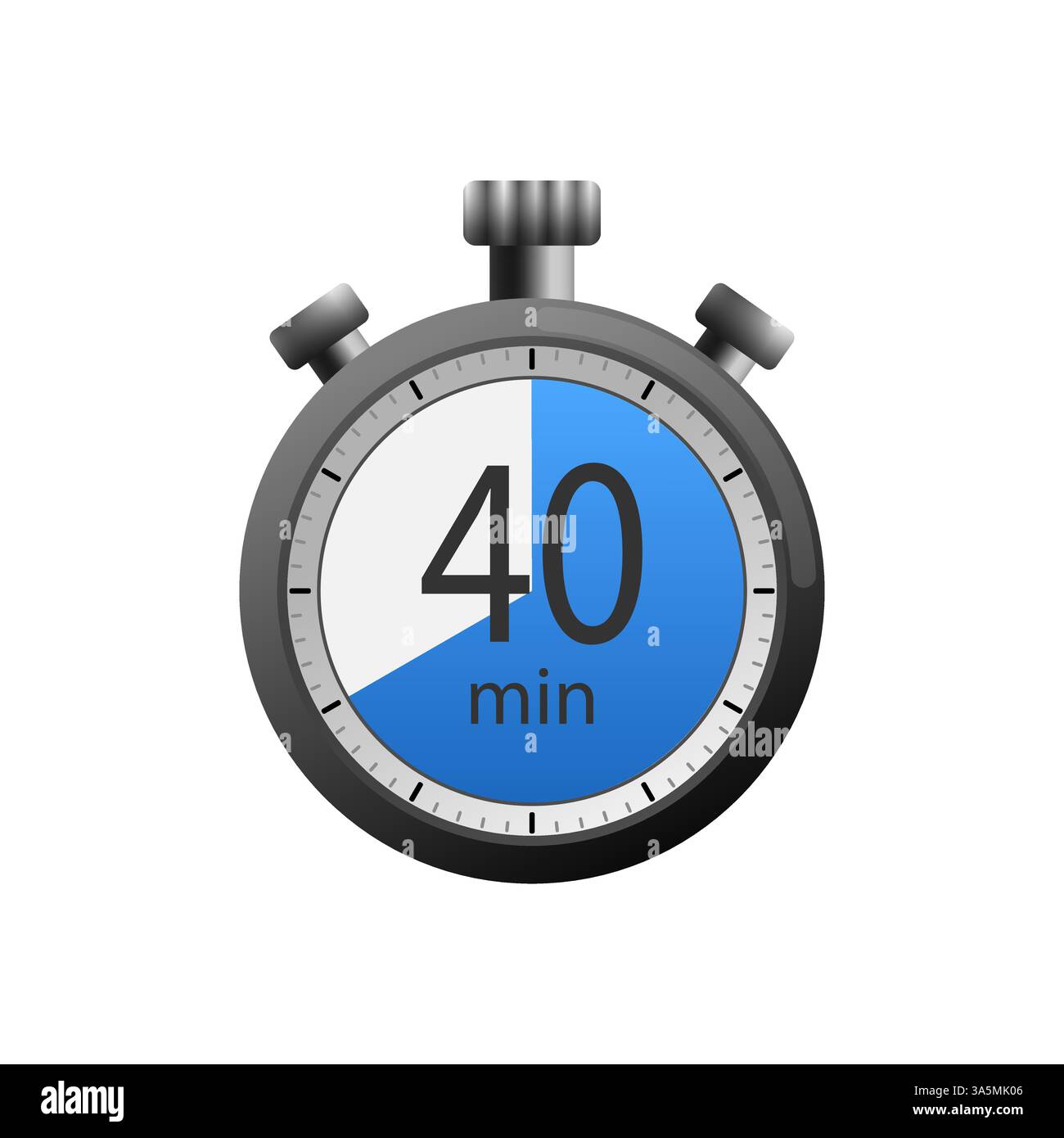 Icon of a timer with 40 minutes on the white background. Vector ...
