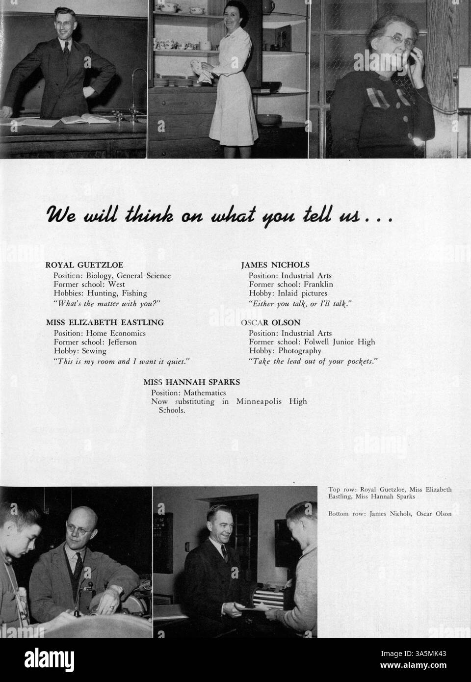 Notable events of the 1941 1942 school year hi-res stock photography ...