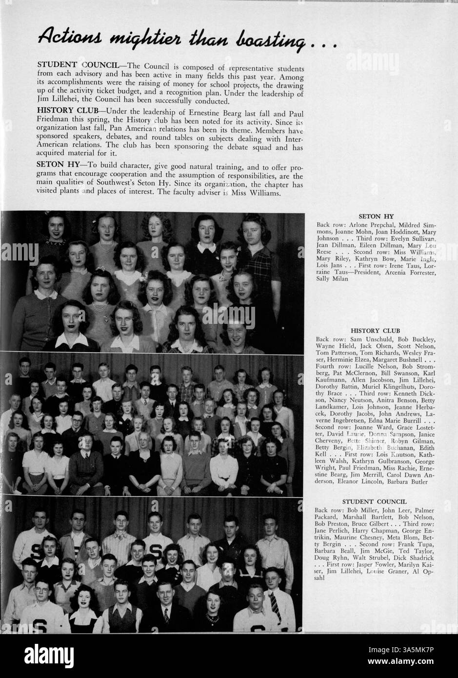 This 1942 Southwest High School yearbook, Wagistanian, captures the ...
