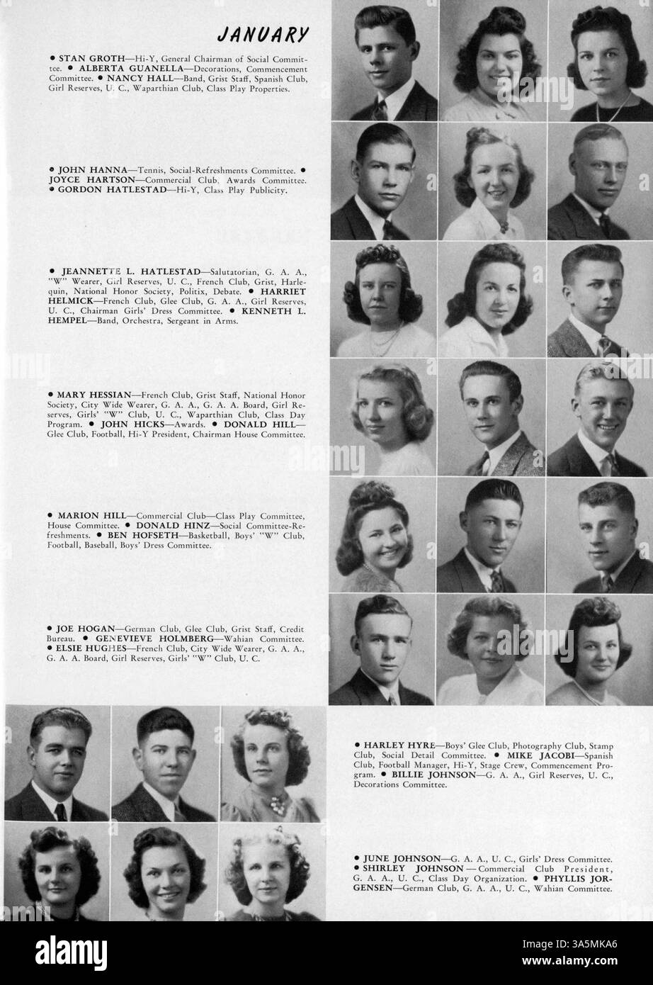 The 1940 Wahian yearbook from Washburn High School captures key moments ...