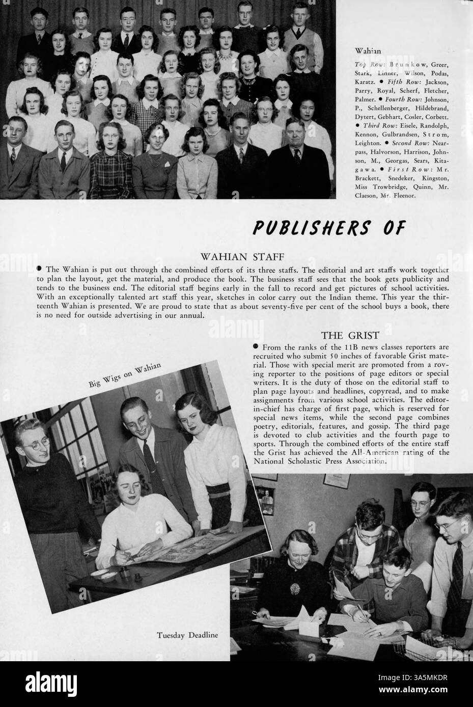 The Wahian 1940 yearbook from Washburn High School documents the academic and extracurricular ...
