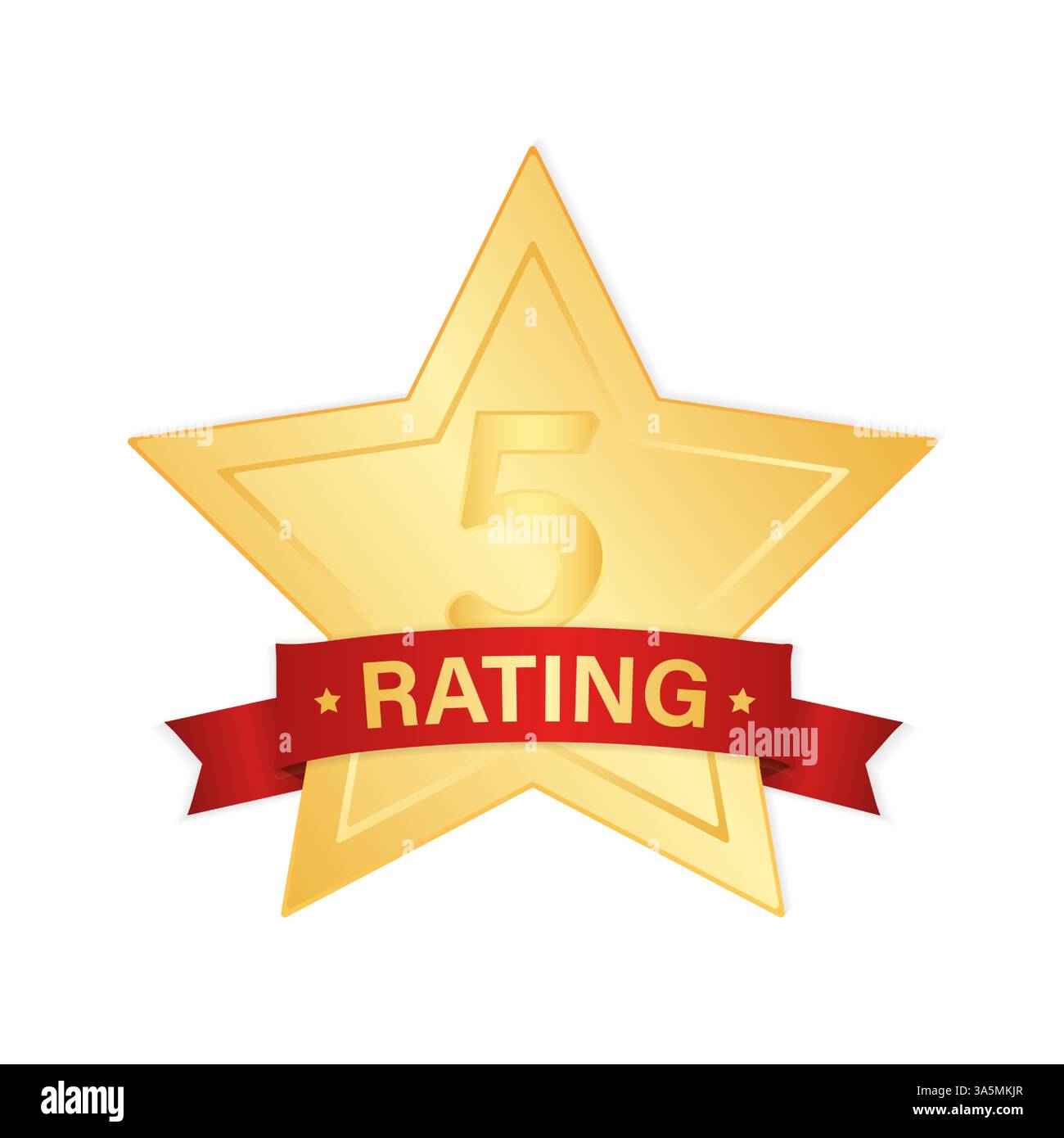 Gold star icon on white background. Bright star. Award vector ...