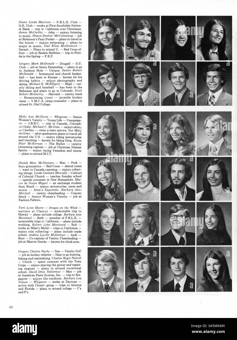 The 1974 Edina East High Yearbook, titled 'Whigrean,' presents a visual ...
