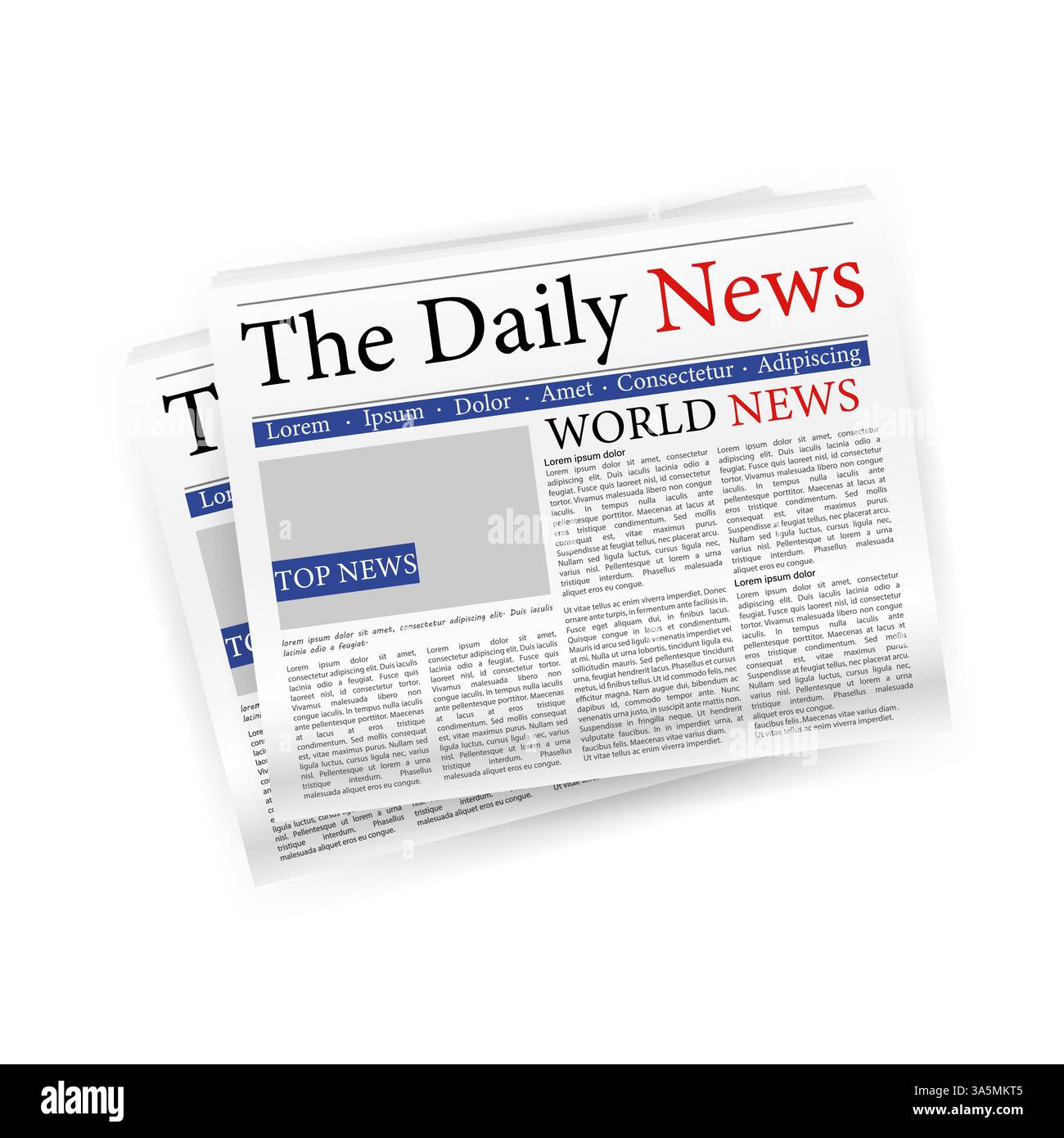 Daily news newspaper in paper cut style. Mock up design empty space ...