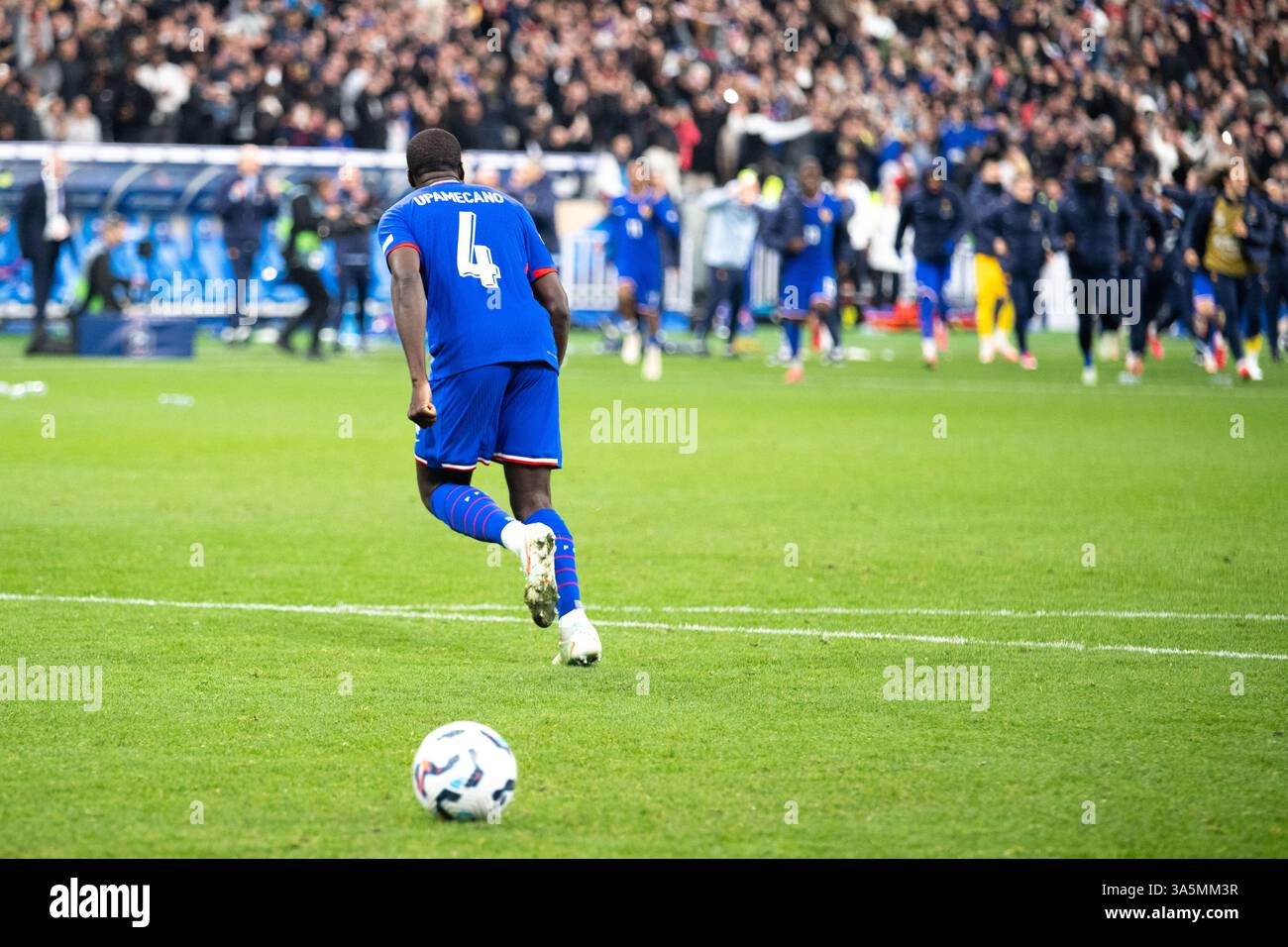 Dayot Upamecano of France celebrating the win during the UEFA Nations ...