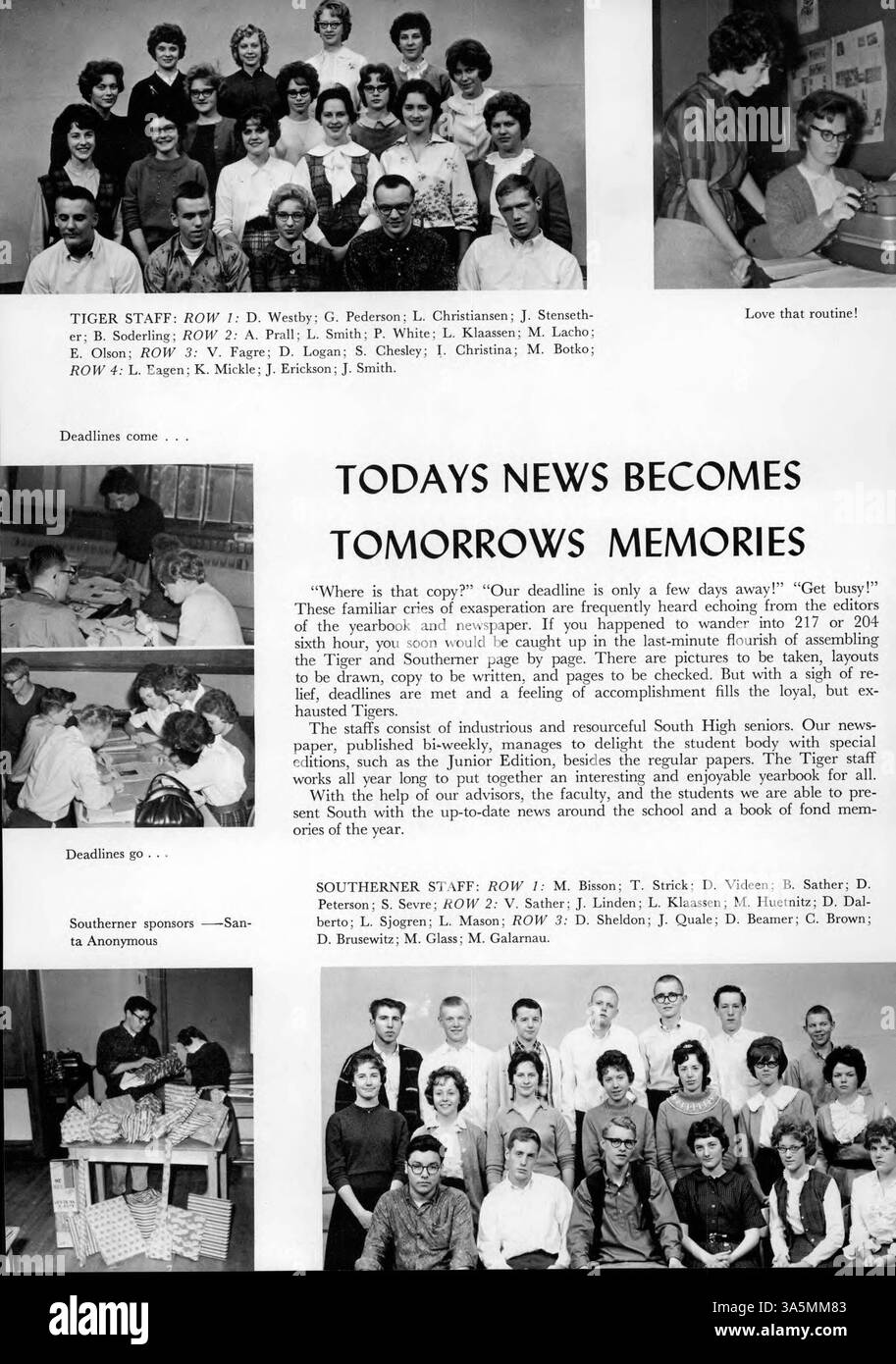 The 1962 South High 'Tiger' Yearbook documents the key events and ...