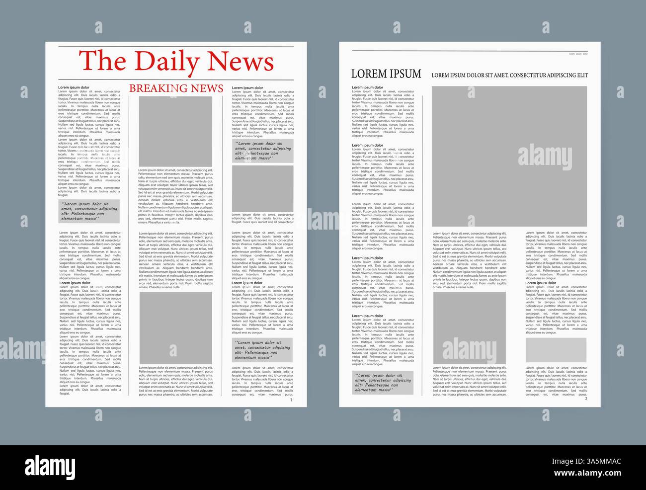 Newspaper, great design for any purposes. Vector editorial print layout ...