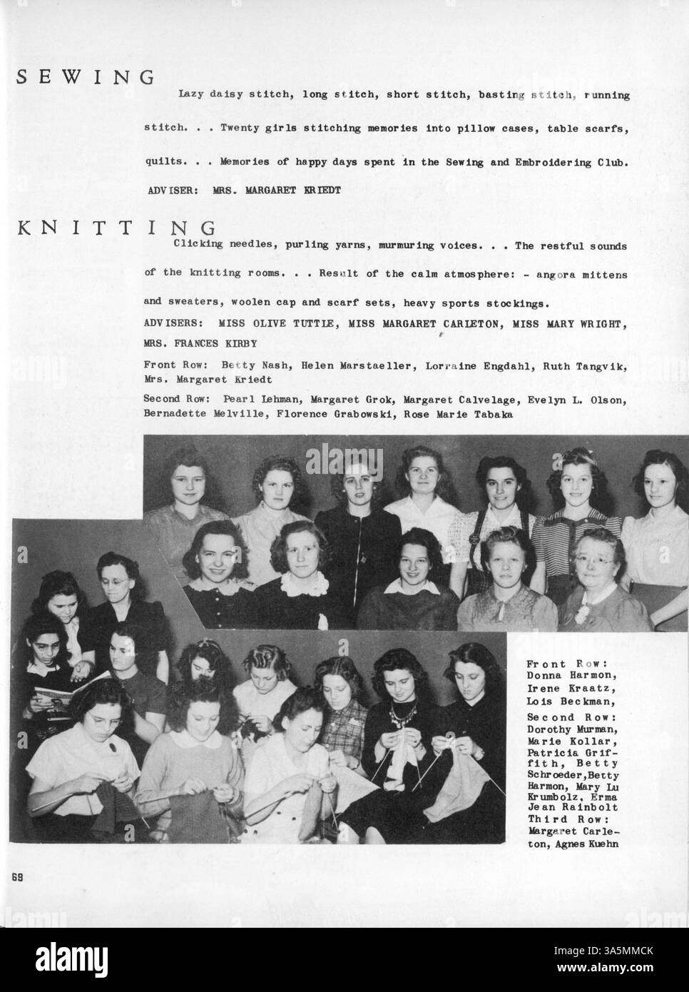 This 1941 yearbook highlights the academic hi-res stock photography and ...