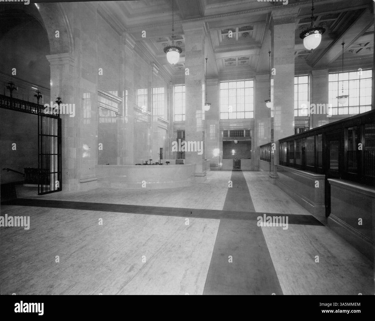 This image captures the interior of the Federal Reserve Bank, focusing ...
