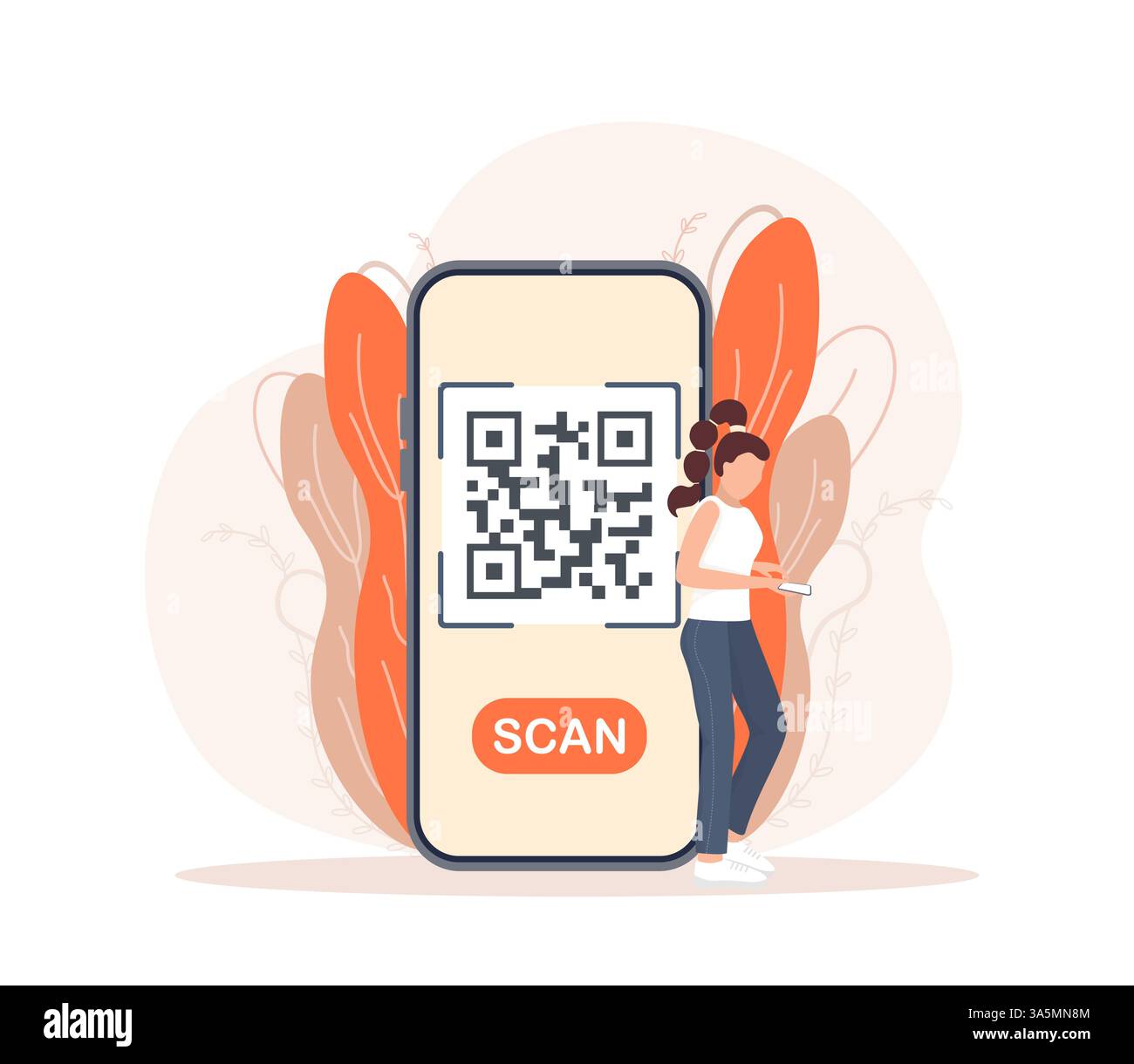 Scan qr code people, great design for any purposes. 3d vector ...