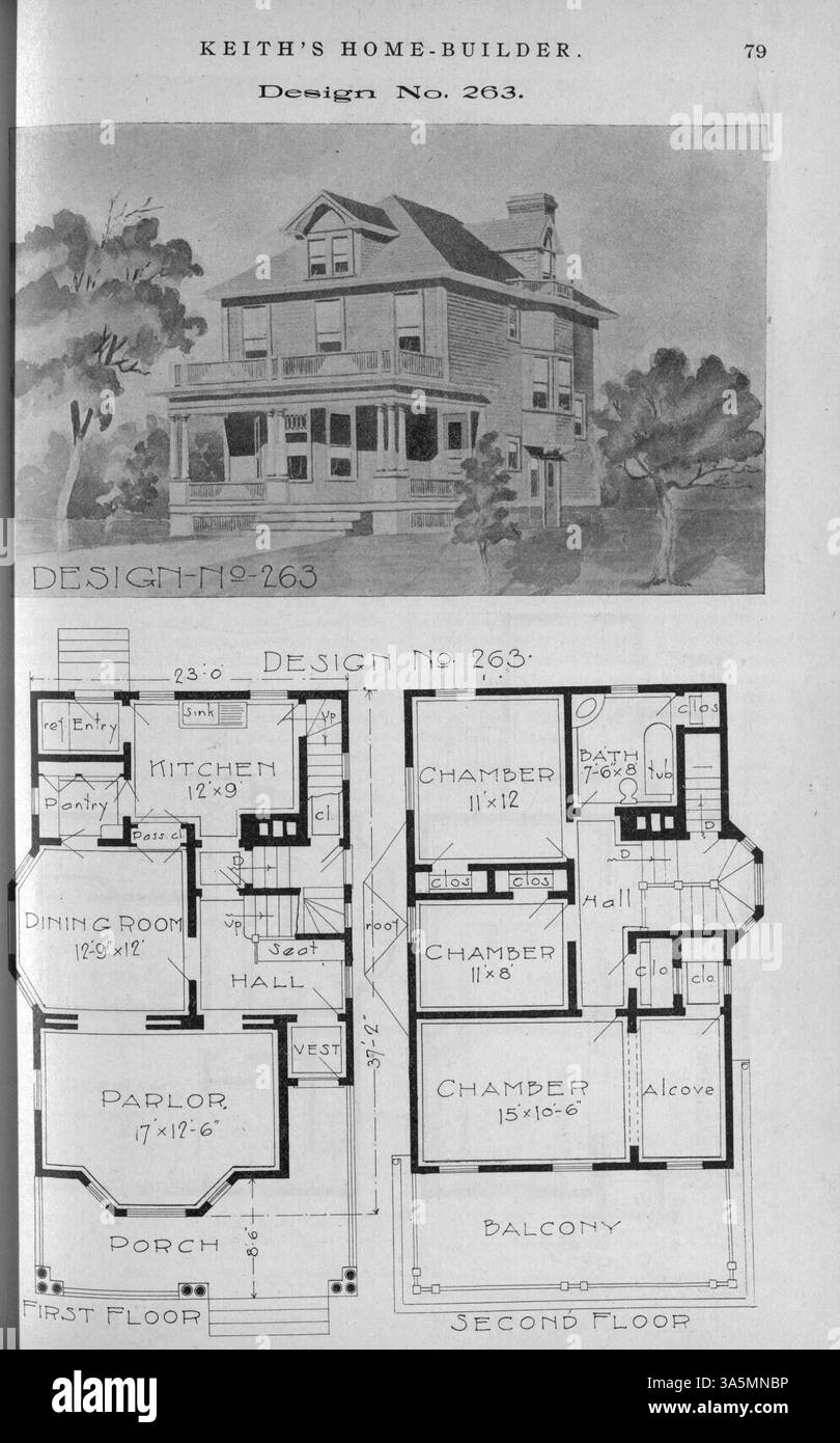 Keith's Home-Builder, 1899, includes house designs, floor plans, and ...