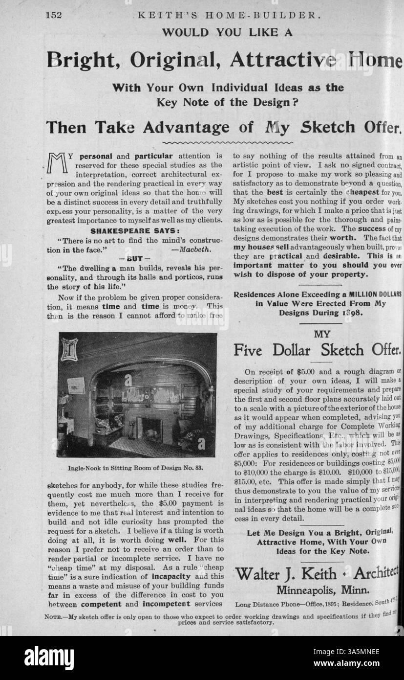 Keith's Home-Builder magazine from 1899 includes various house designs ...