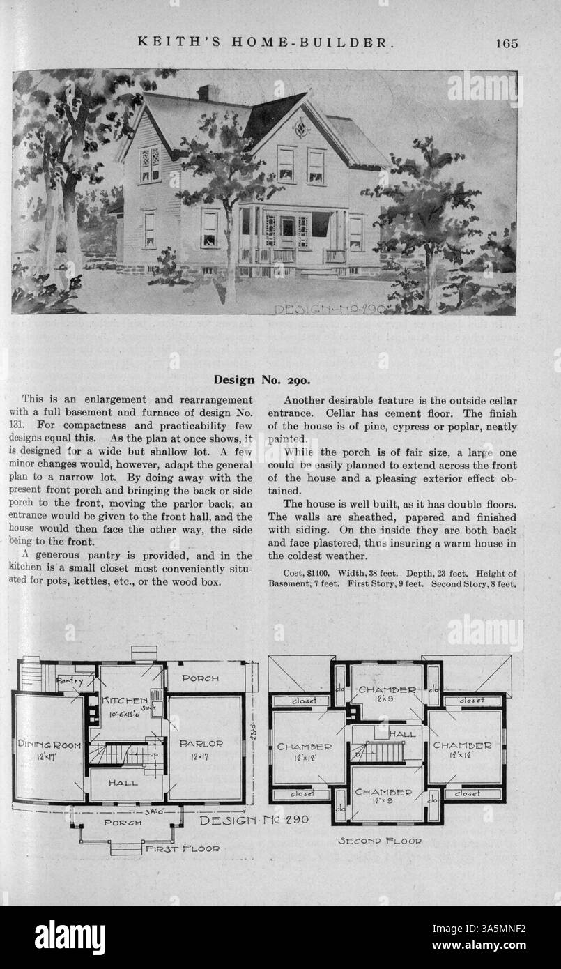 Keith's Home-Builder from 1899 features house designs, floor plans, and ...