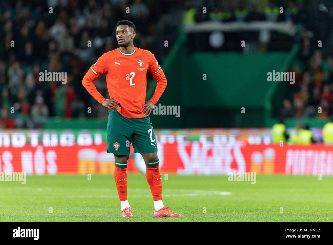 March 23, 2025. Lisbon, Portugal. Portugal's and Wolverhampton defender ...