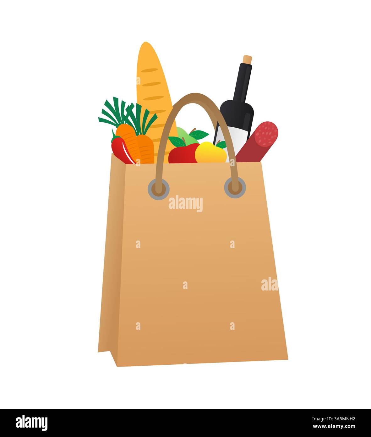 Food package in cartoon style on white background. Food delivery ...