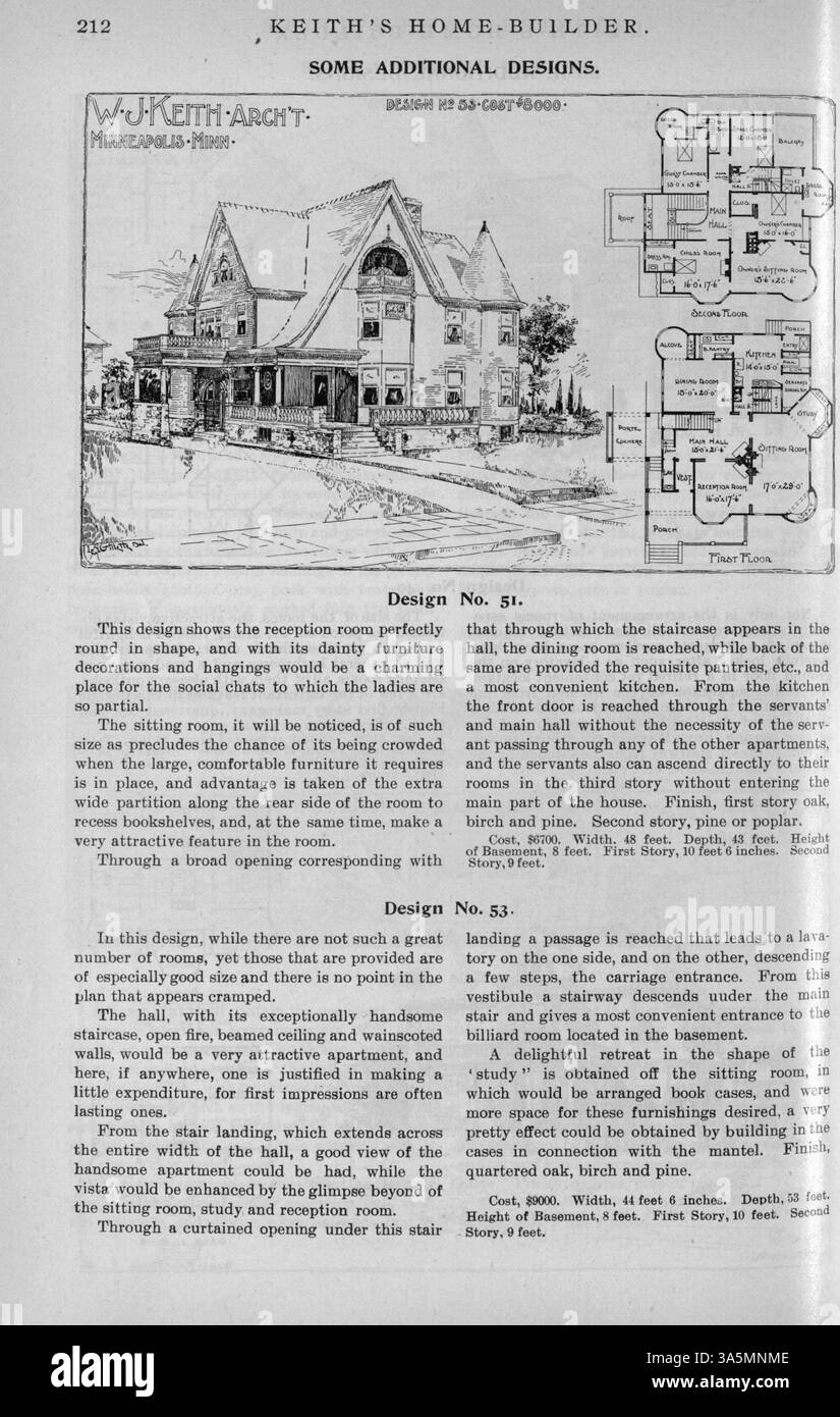 Keith's Home-Builder, 1899, features house designs with floor plans and ...