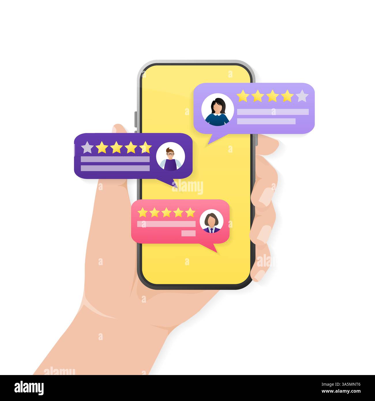 Customer review, great design for any purposes. Flat illustration with ...