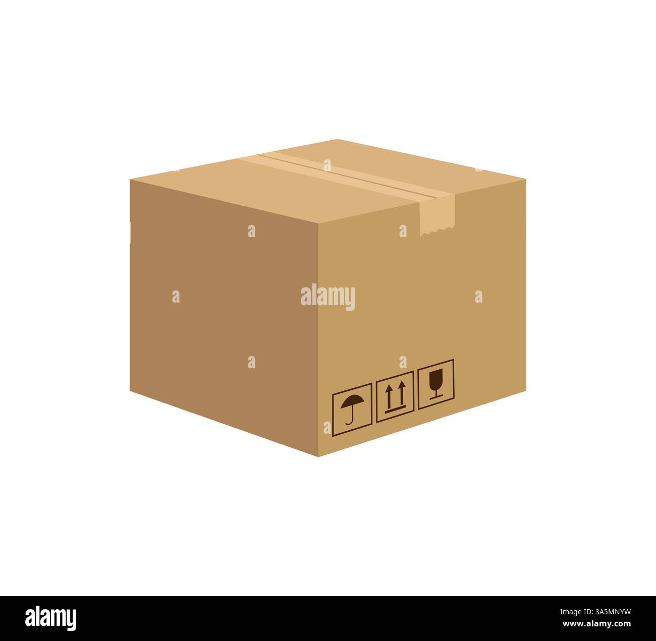 3d mockup with carton box isolated on white background. 3d illustration ...