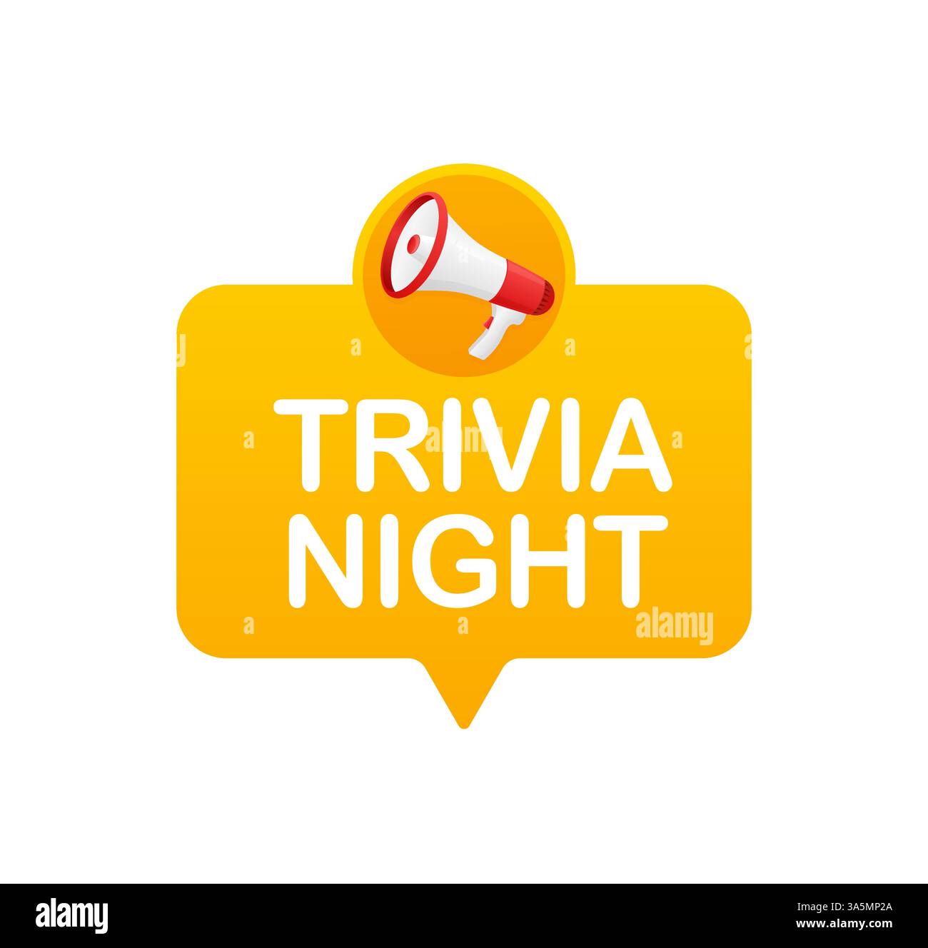 Trivia night megaphone on white background for flyer design. Vector ...